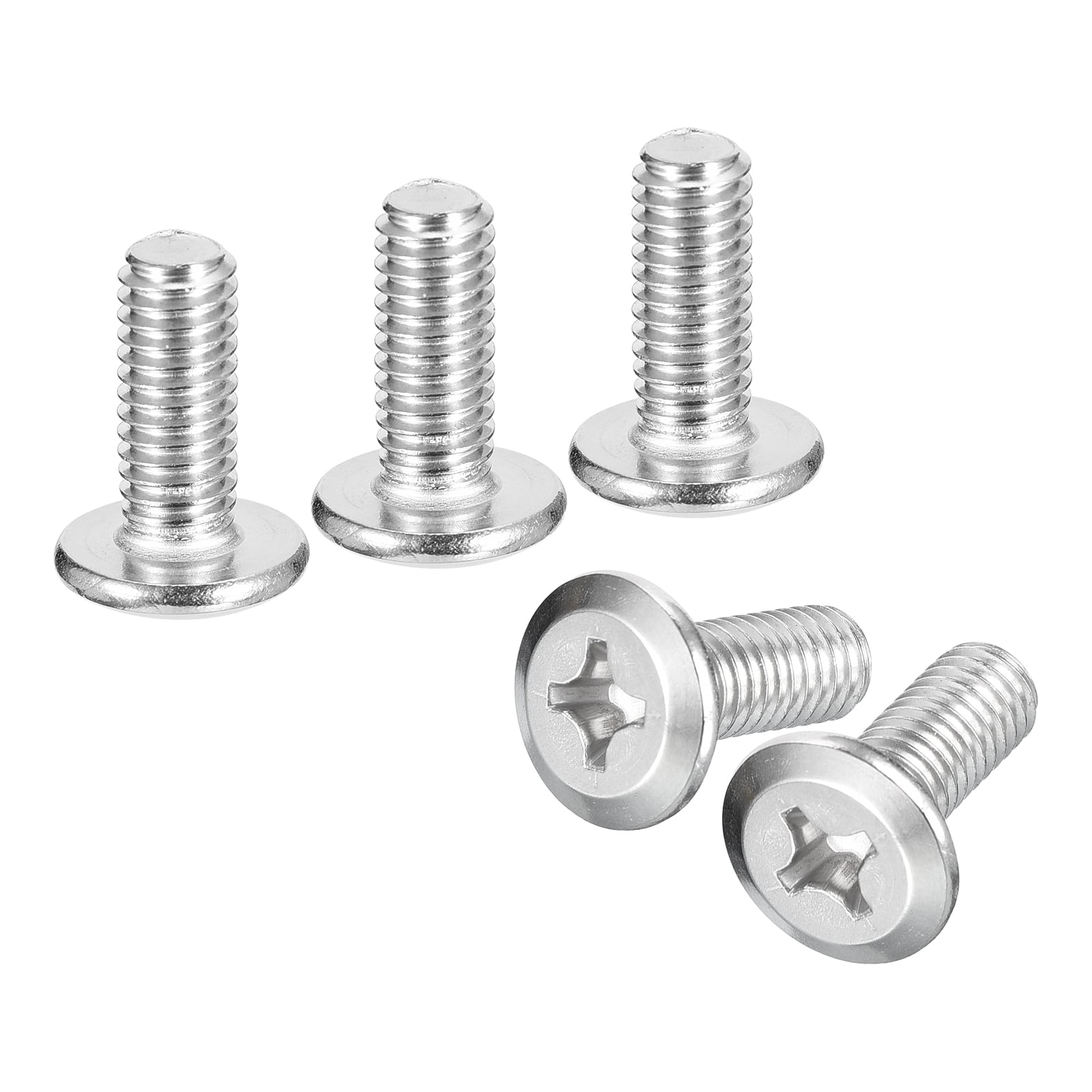 Uxcell M6x15mm Flat Round Head Phillips Head Screws, 50 Pack 304 Stainless Steel Phillips Drive ...