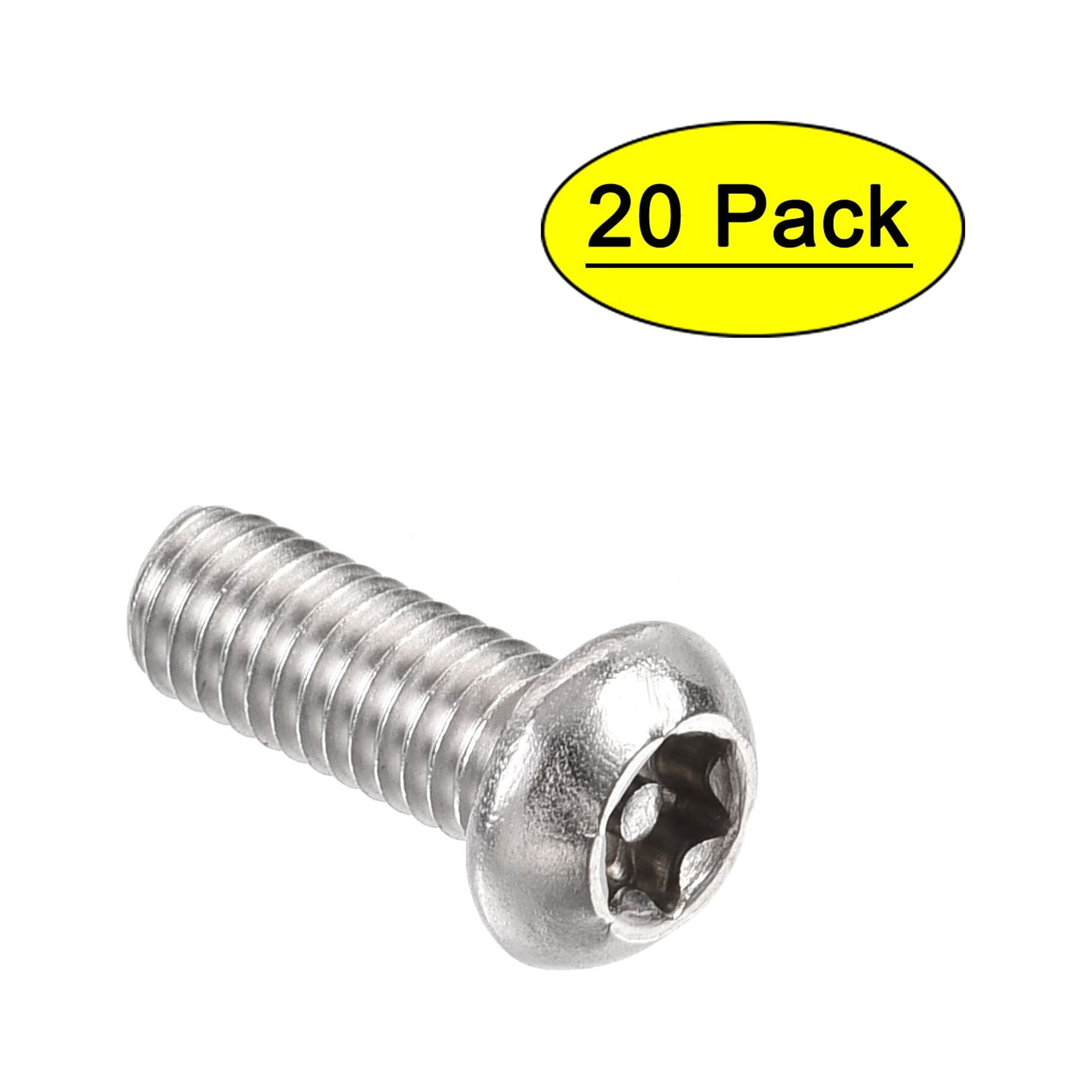 Uxcell M6x16mm Torx Security Machine Screw 304 Stainless Steel 20Pack - Walmart Business Supplies