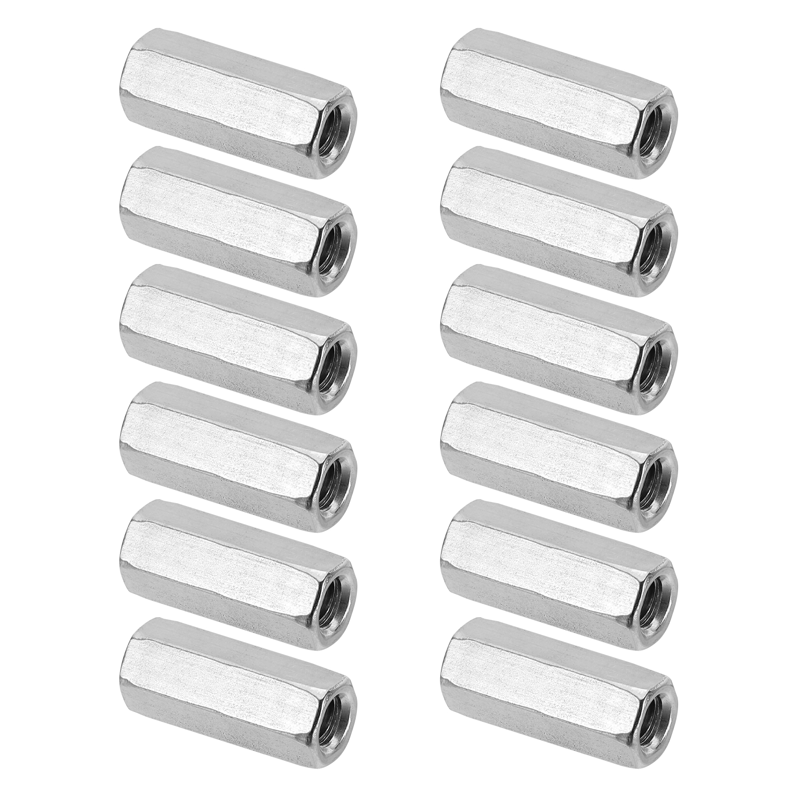 Uxcell M6x1mm Stainless Steel Hex Coupling Nuts,12pcs 25mm Threaded Rod Connector - Walmart.com