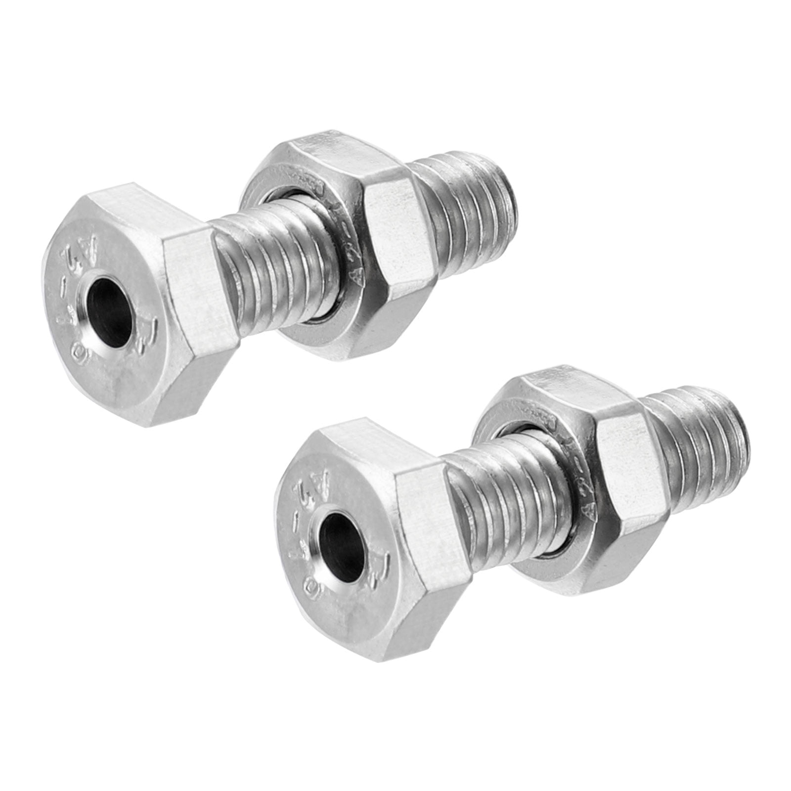Uxcell M6x20mm Hexagon Fasteners Hollow Screw Bolts with Nuts 2 Pack ...