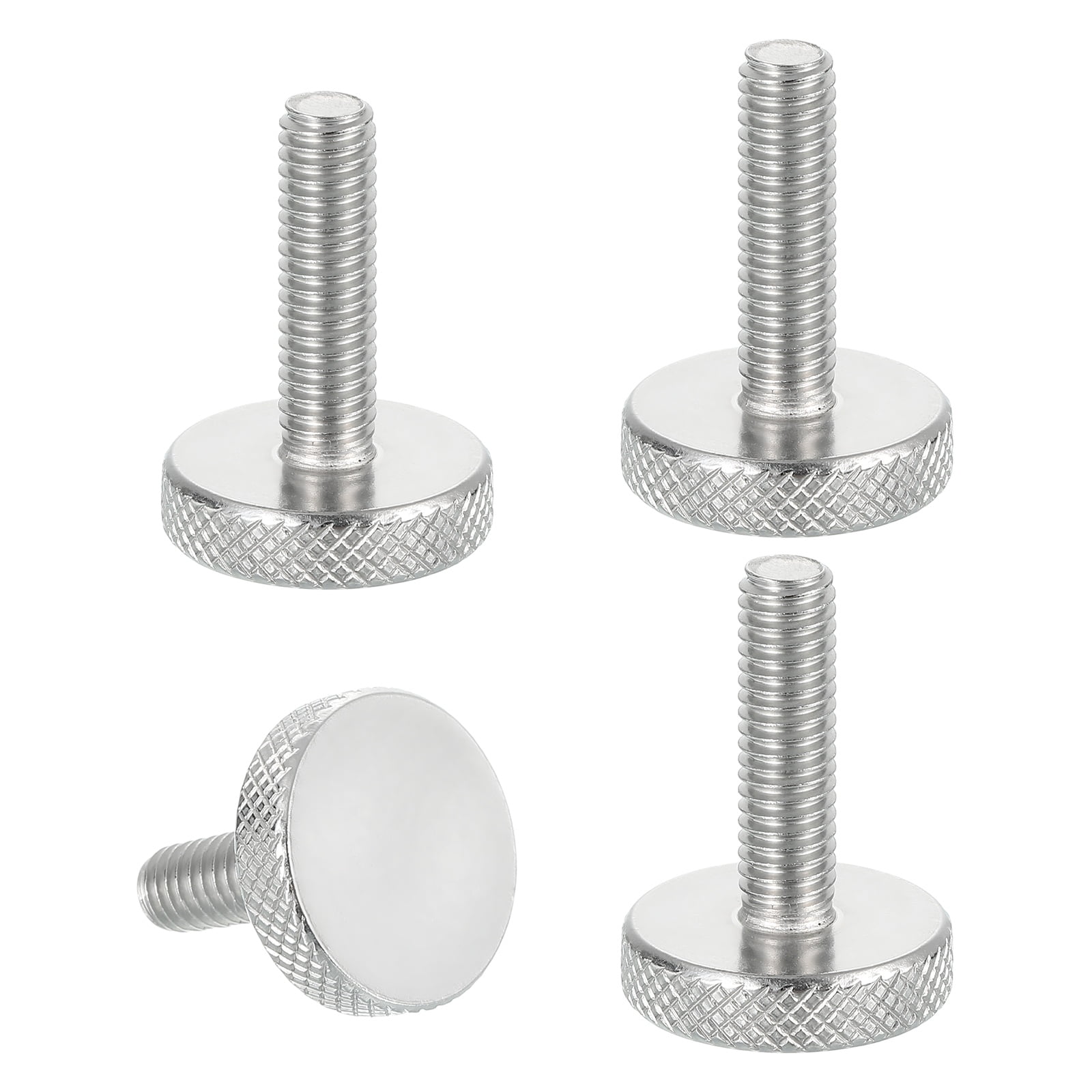 Uxcell M6x20mm Knurled Thumb Screws, 304 Stainless Steel Flat Head ...