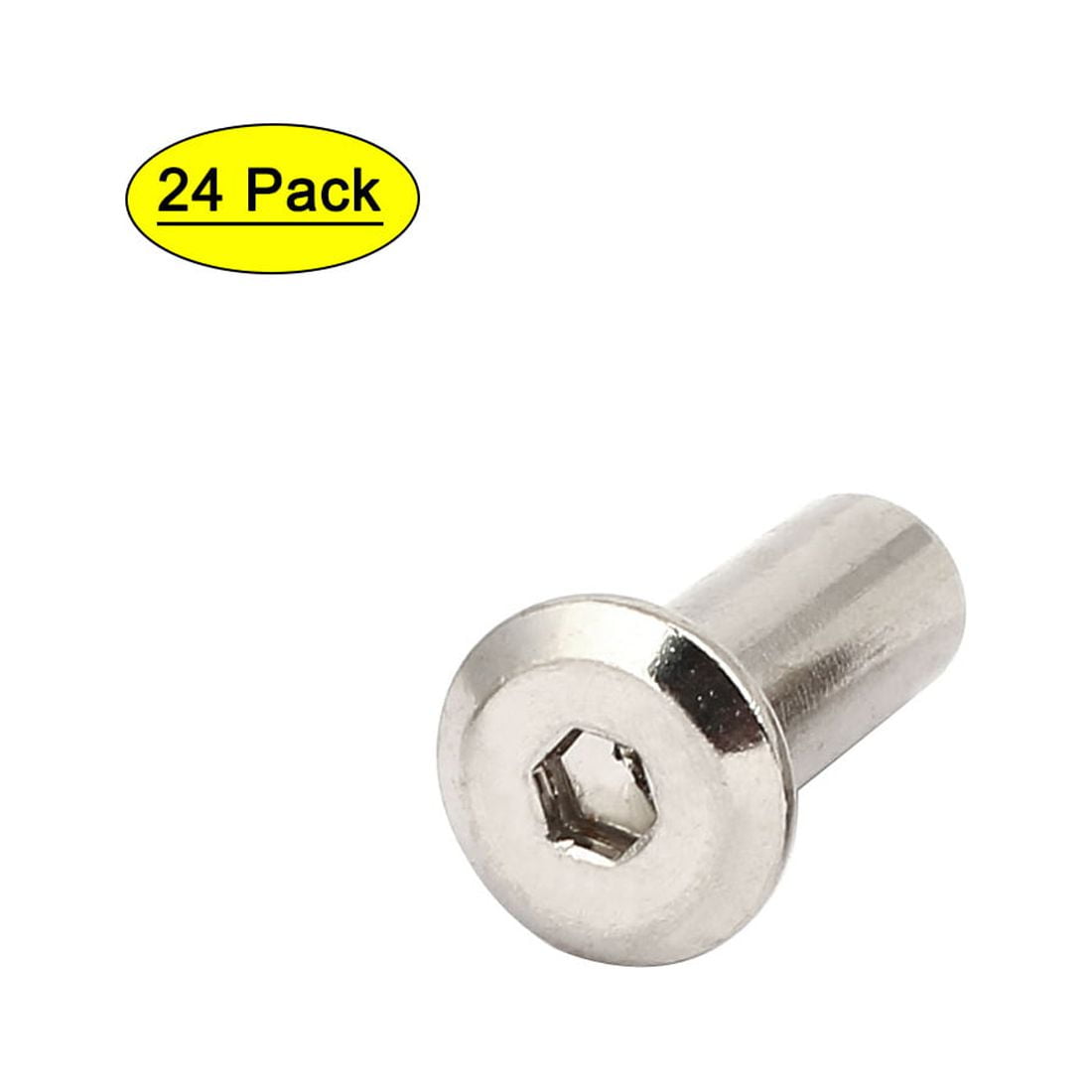 Uxcell M6x20mm Metal Female Thread Hex Socket Head Barrel Nut Furniture ...