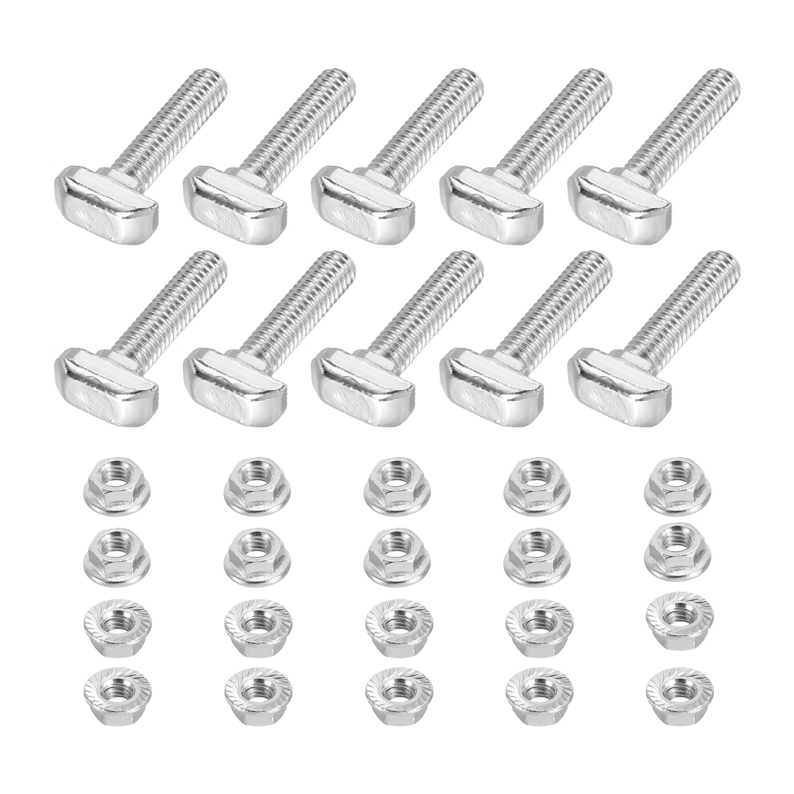 Uxcell M6x25 Hammer Head Bolt T Screw Hexagon Flange Nuts 2020 European ...