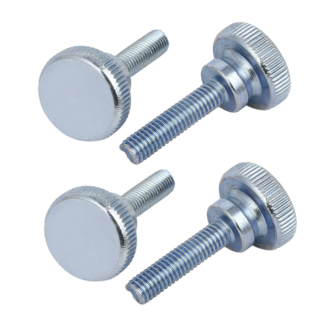 Uxcell M6x25mm Flat Knurled Head Fully Threaded Thumb Screws Bolts ...