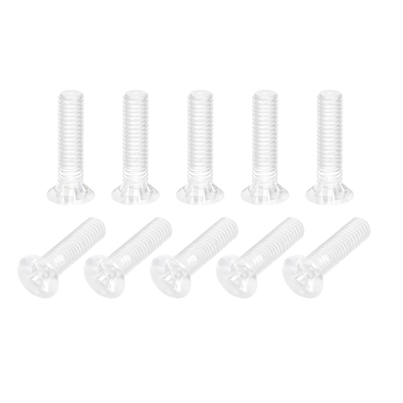 Uxcell M6x25mm Plastic Phillips Machine Screws, PC Flat Head Machine ...