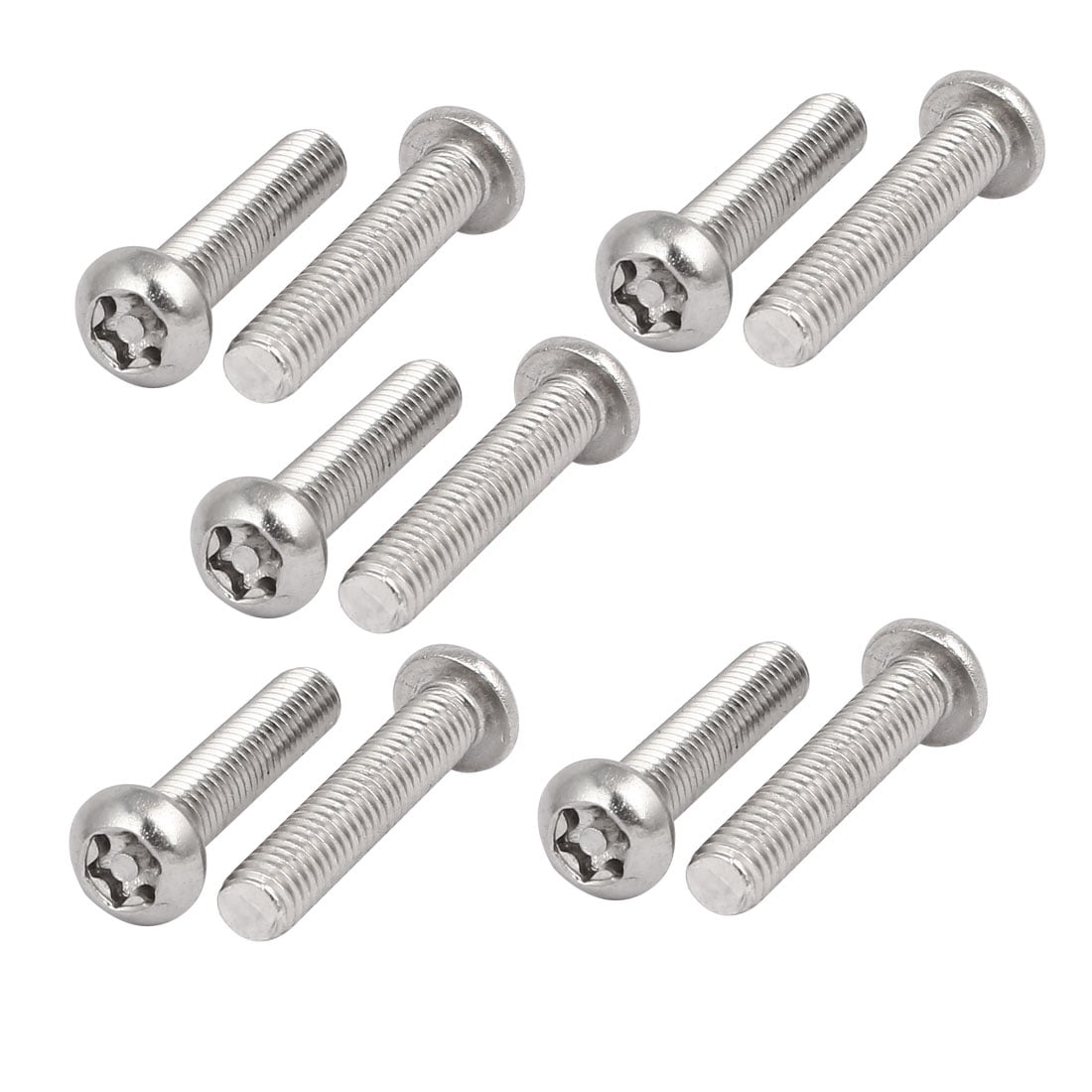 Uxcell M6x30mm 304 Stainless Steel Button Head Torx Security Tamper ...