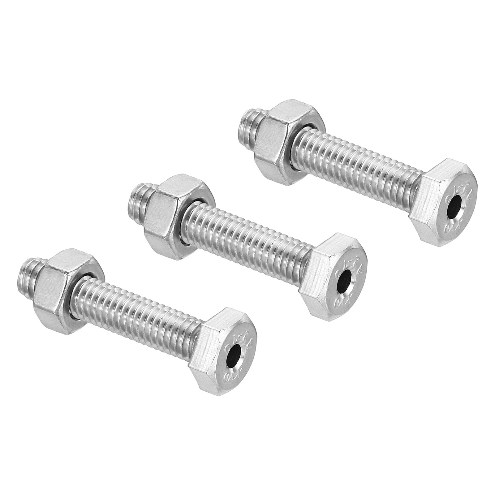 Uxcell M6x30mm Hollow External Hexagon Screw Cylindrical Lamp Threading ...