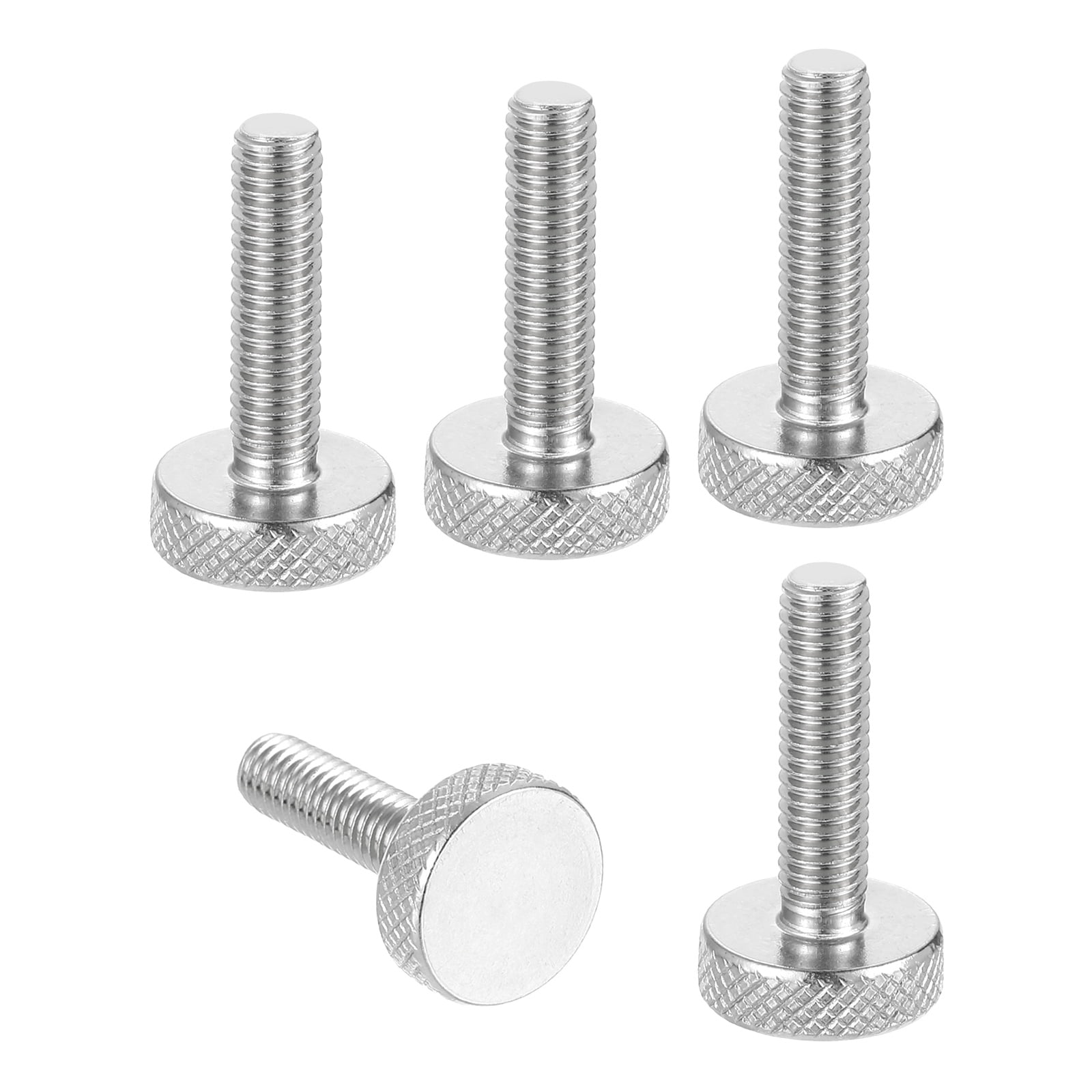 Uxcell M6x30mm Knurled Thumb Screws, 304 Stainless Steel Flat Head ...