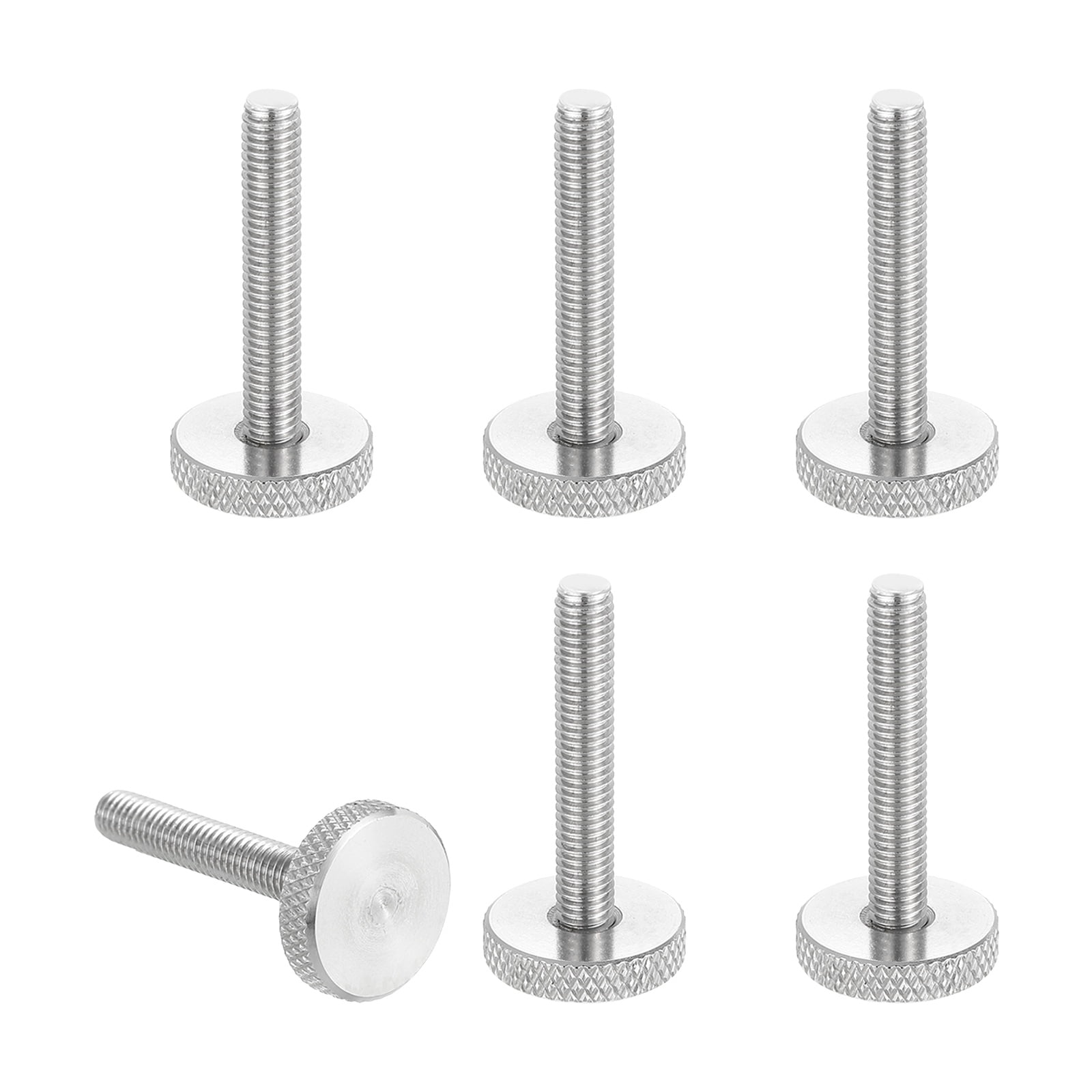 Uxcell M6x35mm Knurled Thumb Screws, 304 Stainless Steel Flat Head ...