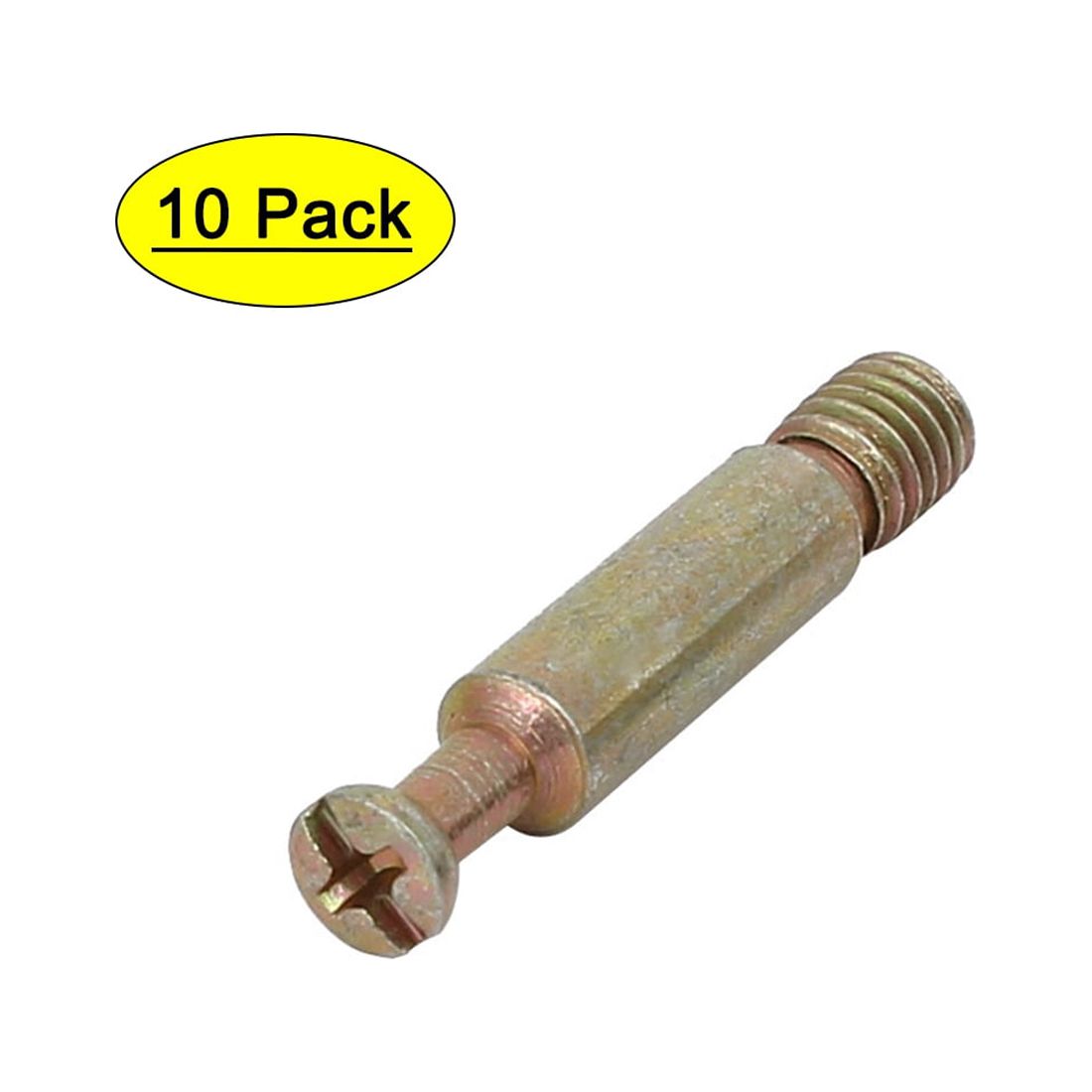 Uxcell M6 Furniture Metal Double End Thread Self Tapping Screw Bolt ...