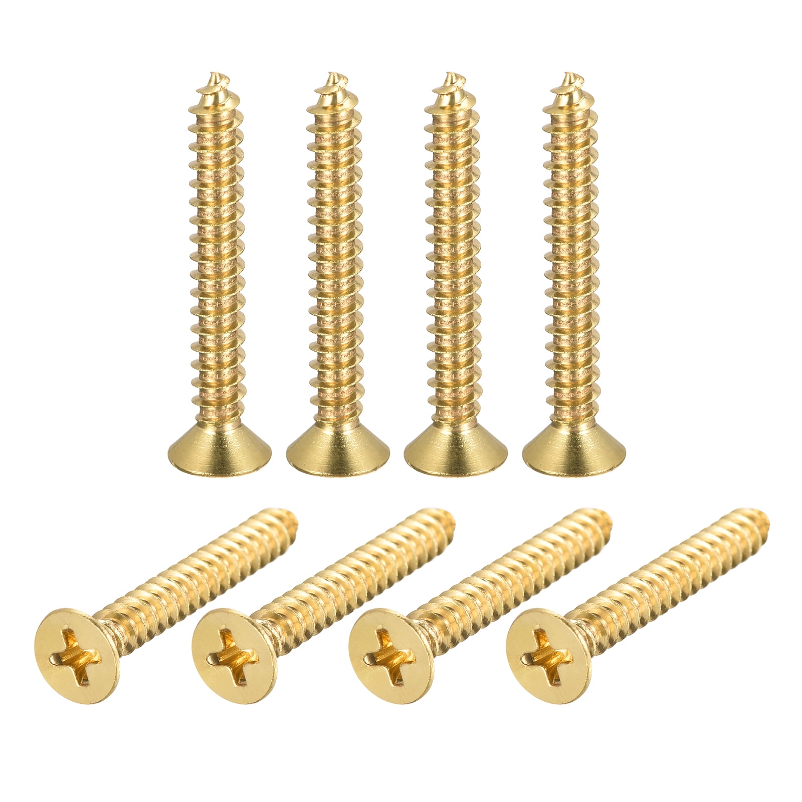 Uxcell M6x40mm Brass Wood Screws, Phillips Flat Head Self Tapping ...