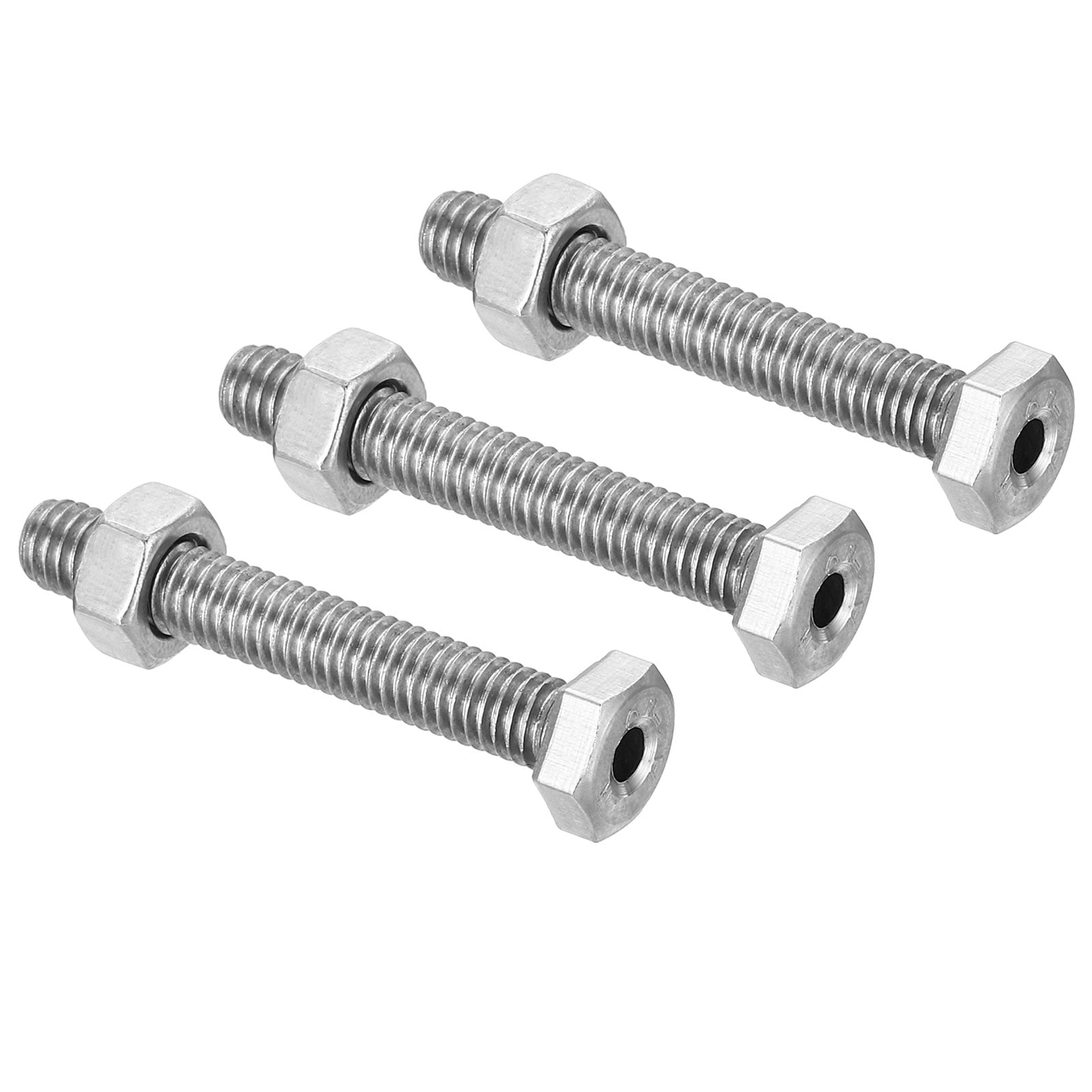 Uxcell M6x40mm Hollow External Hexagon Screw Cylindrical Lamp Threading ...