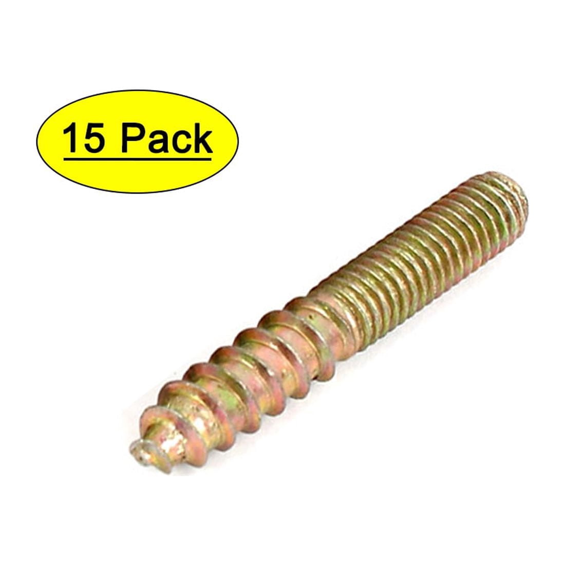 Uxcell M6x40mm Metal Double Ended Threaded Self Tapping Wood Screw Rod ...