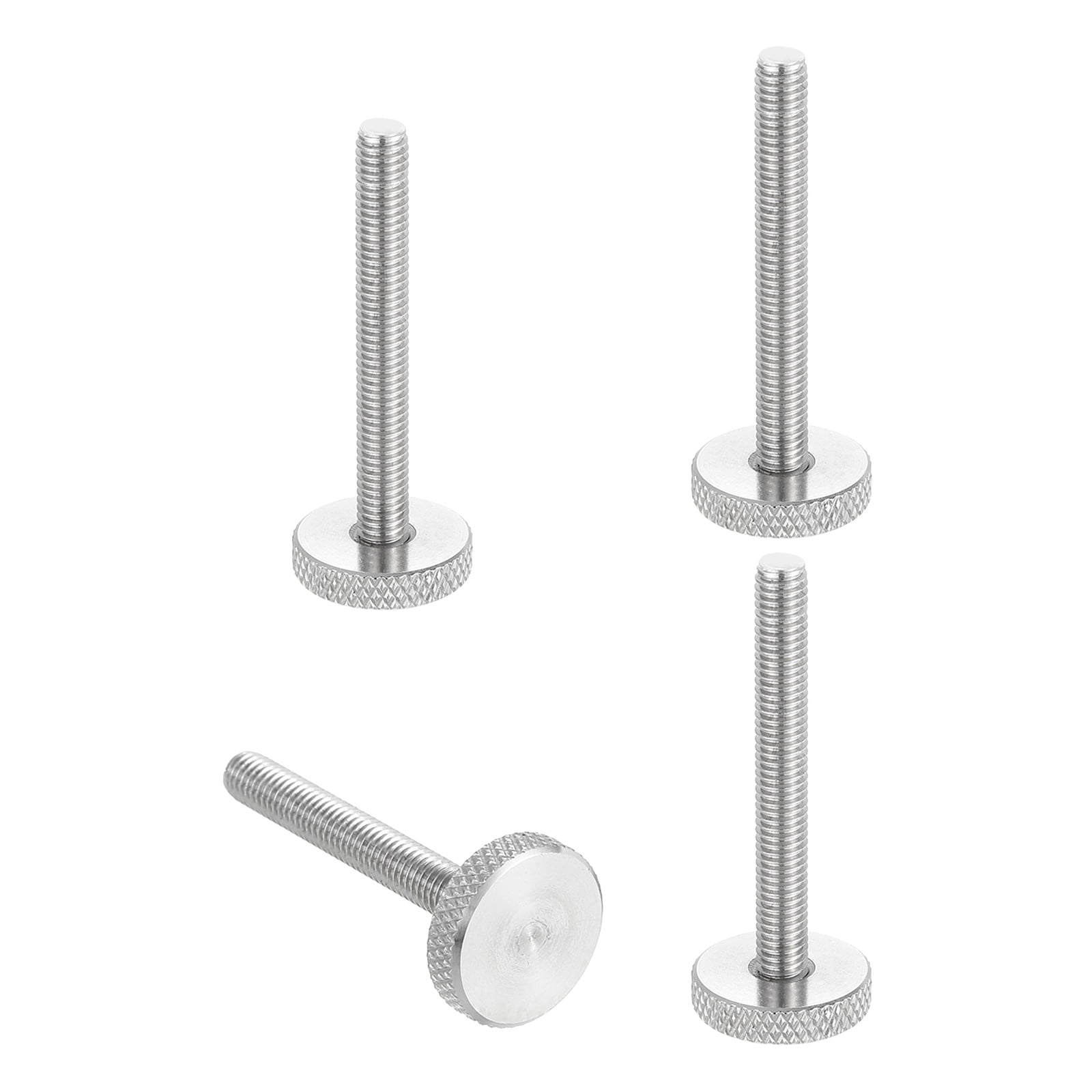 Uxcell M6x50mm Knurled Thumb Screws, 304 Stainless Steel Flat Head ...