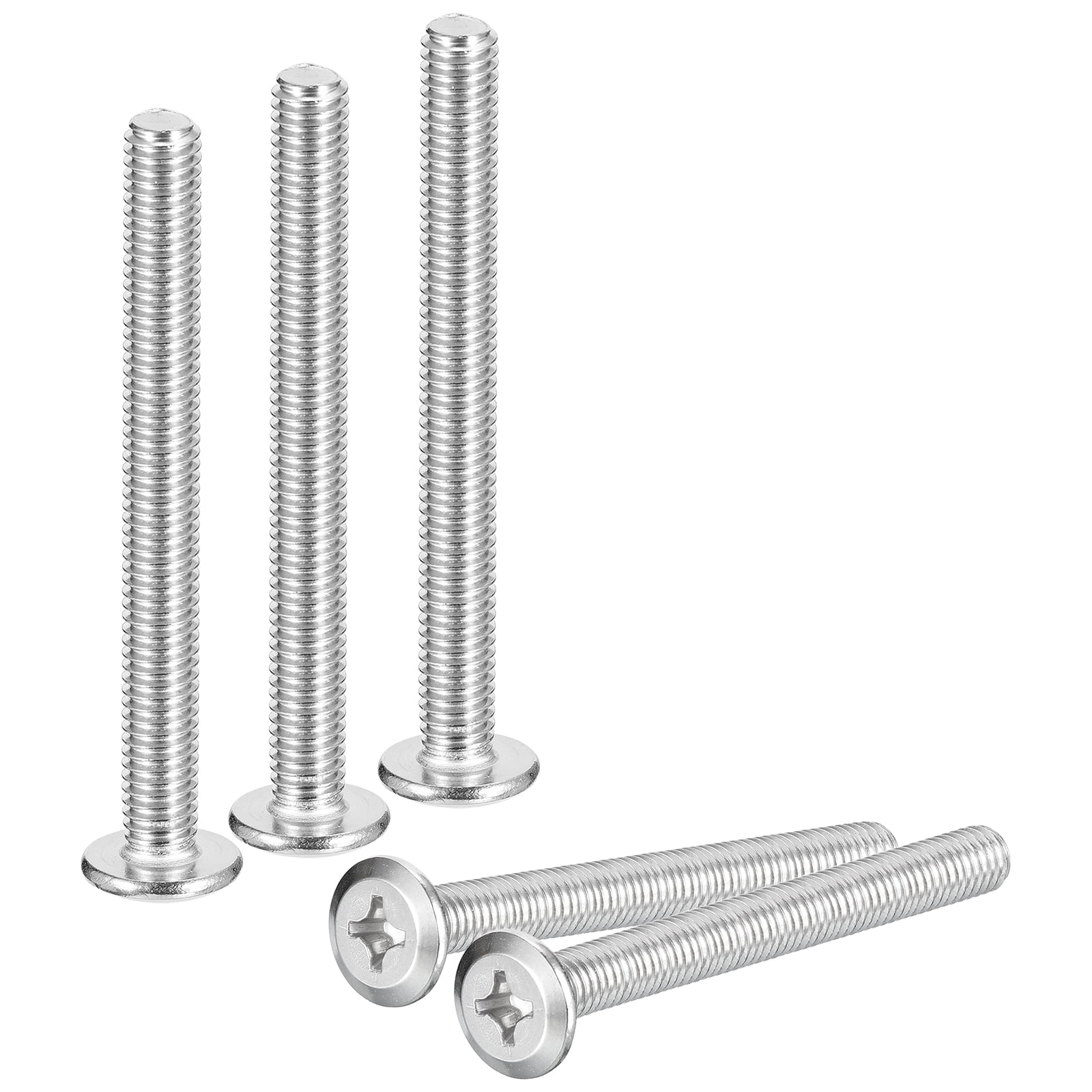Uxcell M6x60mm Flat Round Head Phillips Head Screws, 10 Pack 304 Stainless Steel Phillips Drive ...