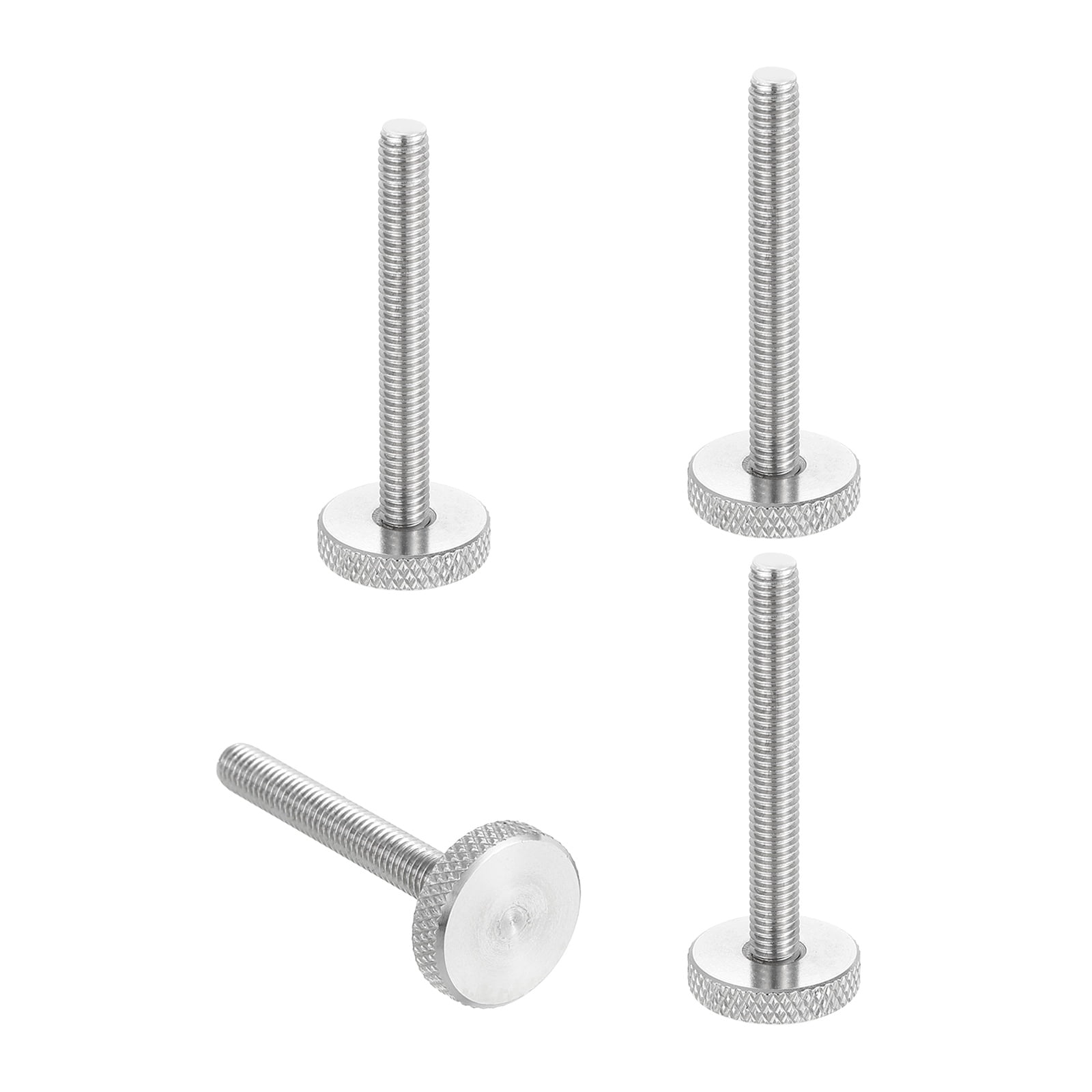 Uxcell M6x60mm Knurled Thumb Screws, 304 Stainless Steel Flat Head ...