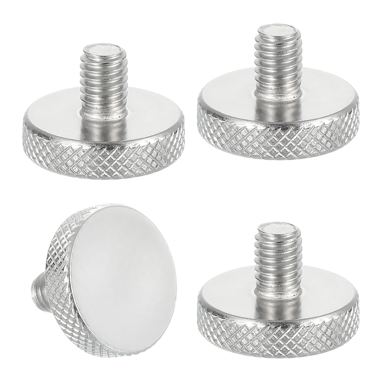 Uxcell M6x8mm Knurled Thumb Screws, 304 Stainless Steel Flat Head Thumb Screws Metric Diamond ...