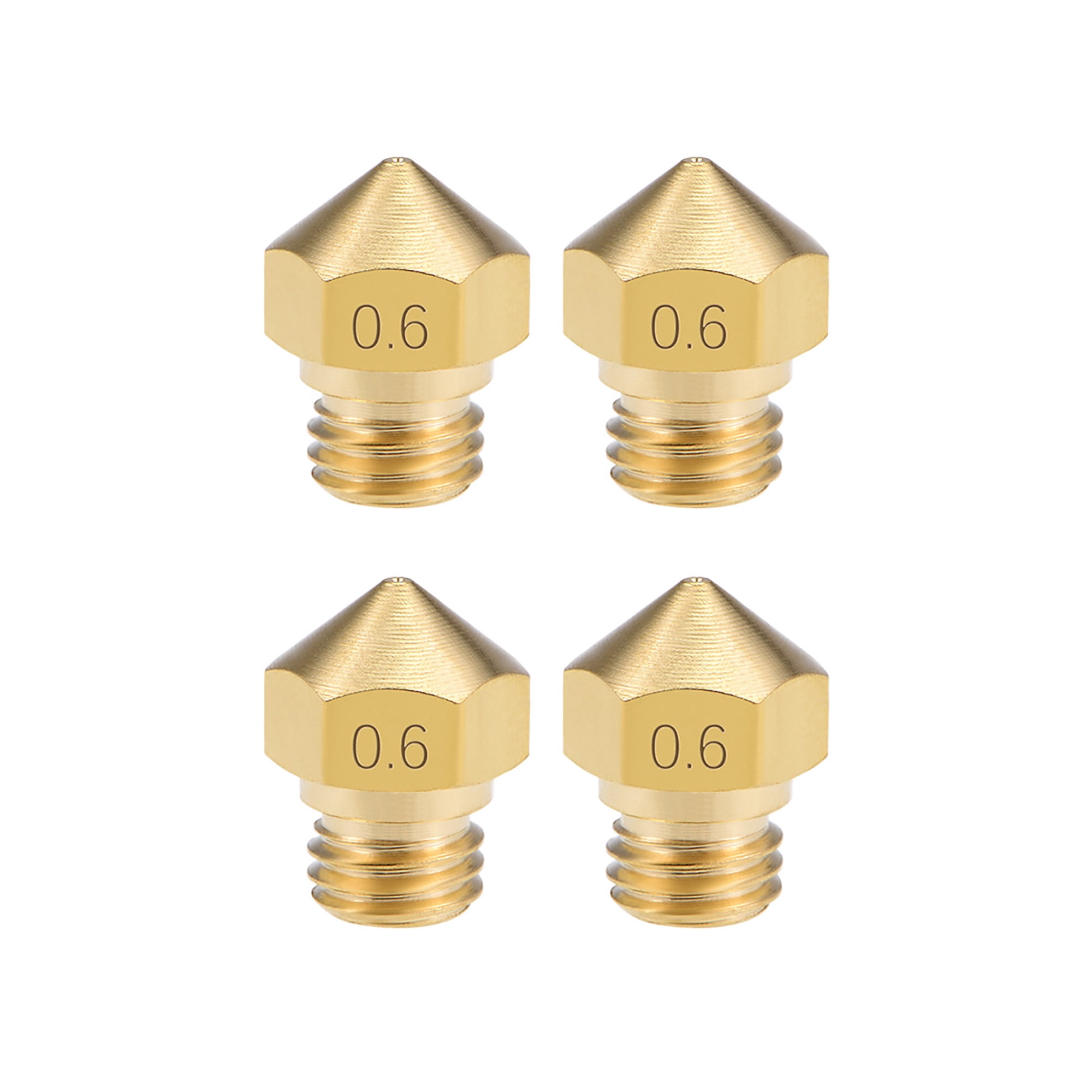 Uxcell M7x 0.02'' 3D Printer Nozzle Head Thread Replacement Brass 4pcs ...