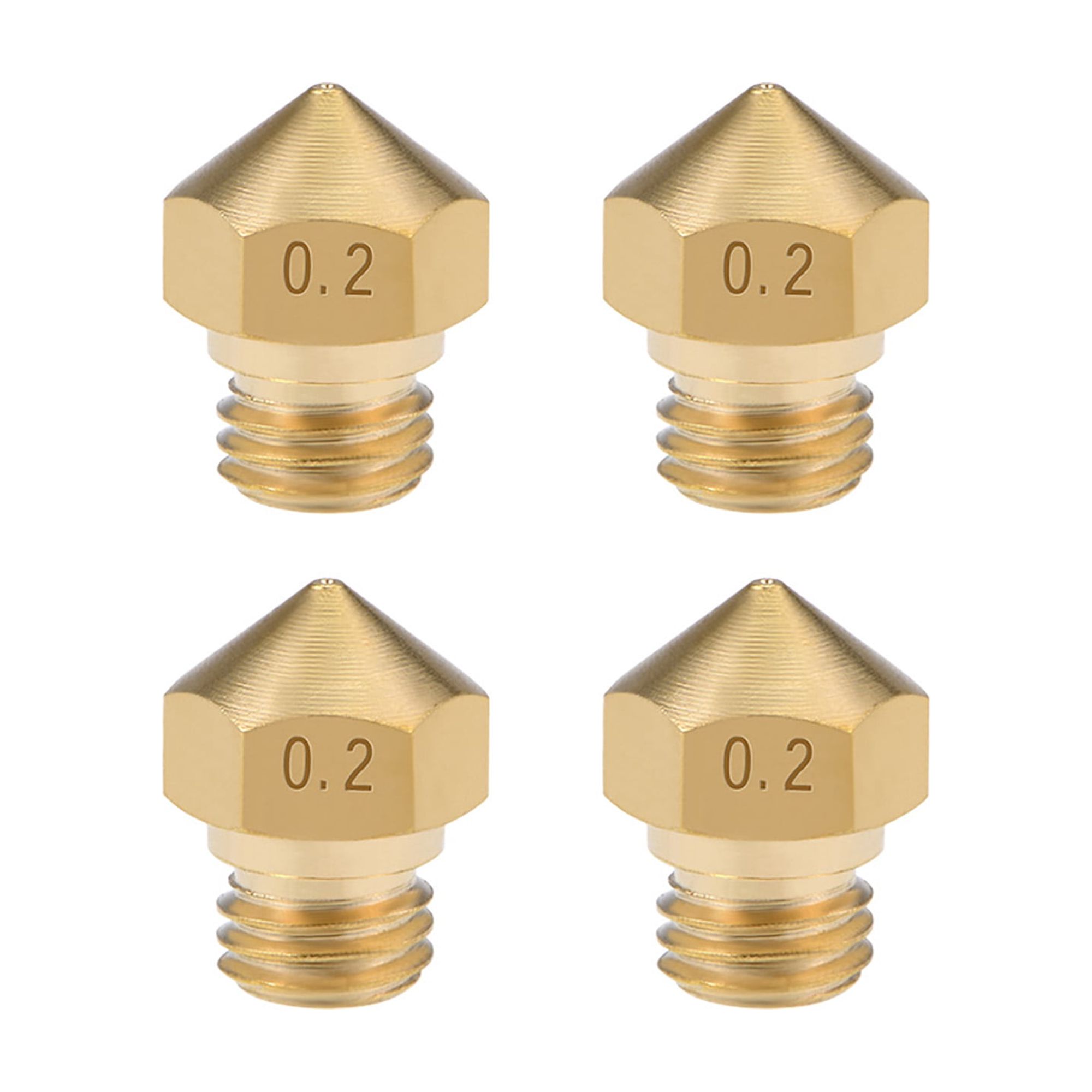 Uxcell M7x0.01'' 3D Printer Nozzle Head Thread Replacement Brass 4pcs ...