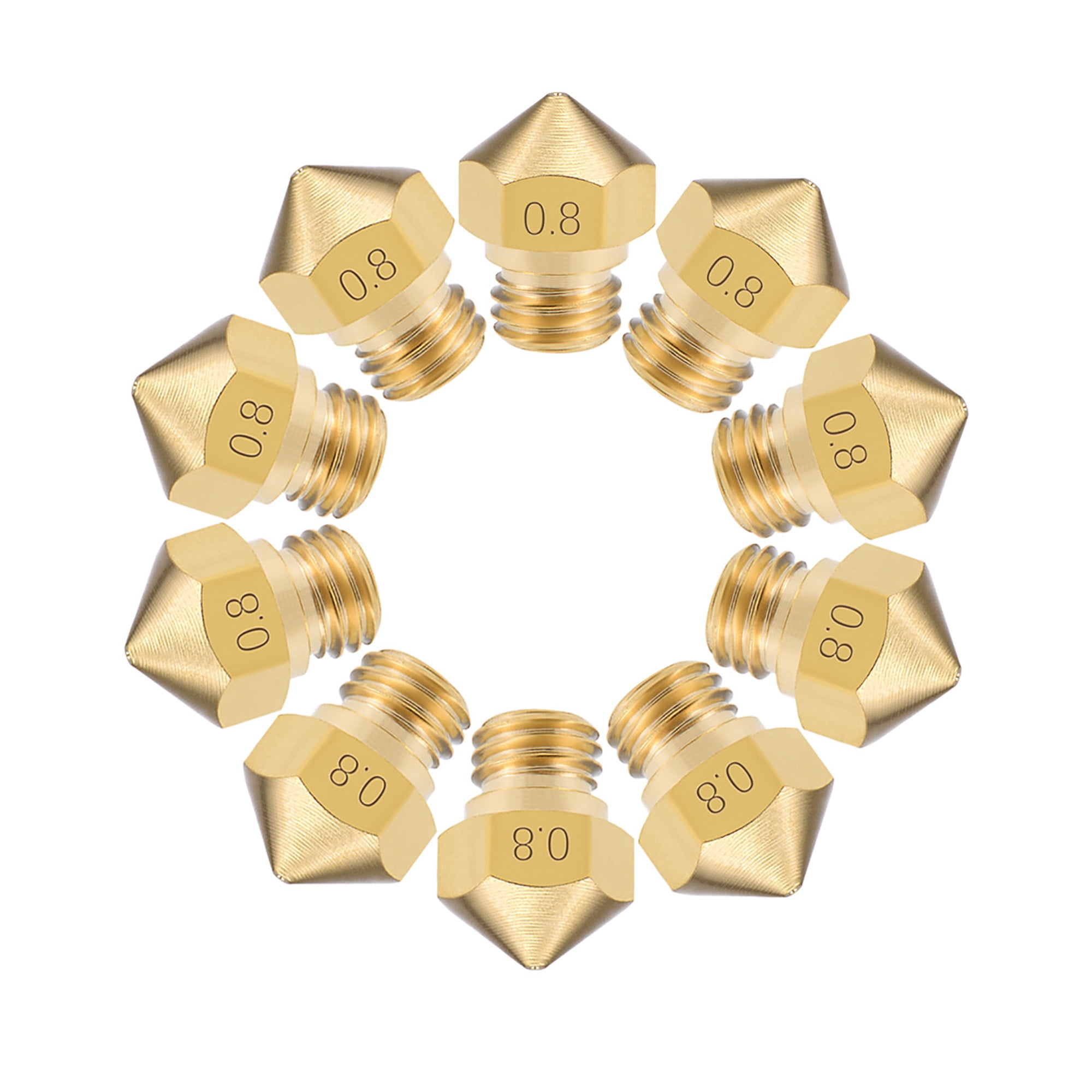 Uxcell M7x0.03'' 3D Printer Nozzle Head Thread Replacement Brass 10pcs ...