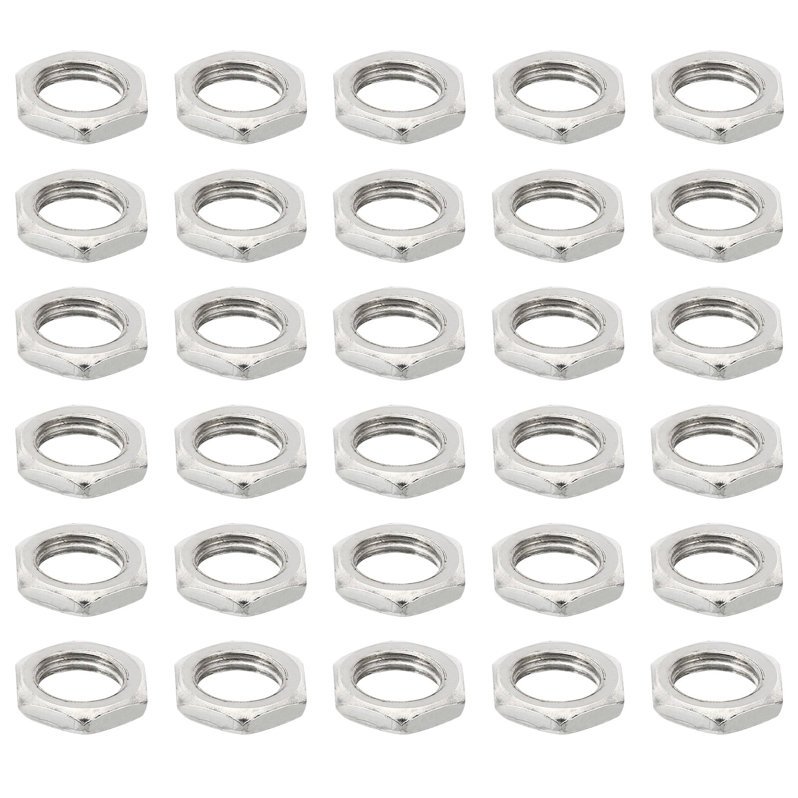 Uxcell M7x0.75 Steel Hex Nuts 100 Pcs Metric Thread Zinc Plated Finished Hardware Nuts Screw ...