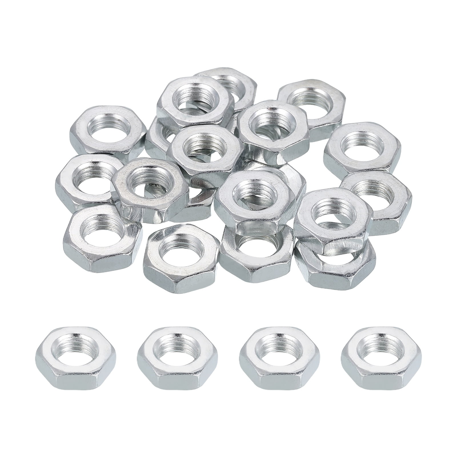 Uxcell M7x1x4mm Steel Hex Nuts, 40Pcs Metric Thread Carbon Steel Zinc Plated Finished Hardware ...
