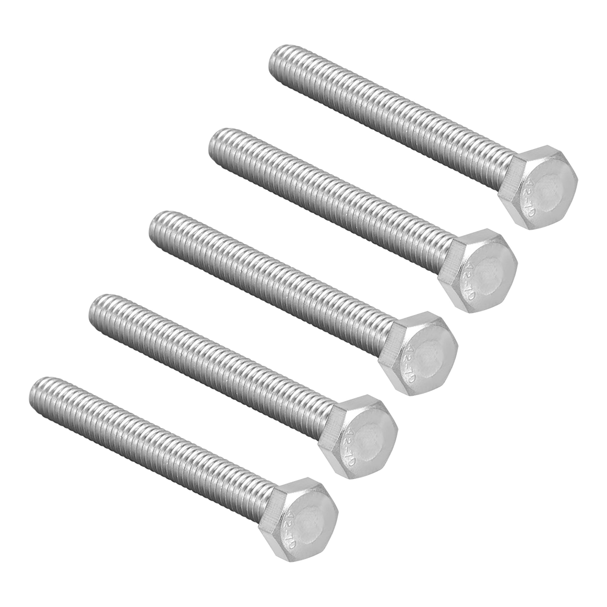 Uxcell M8-1.25 x 100mm Hex Head Screw Bolts A2-70(304) Stainless Steel ...