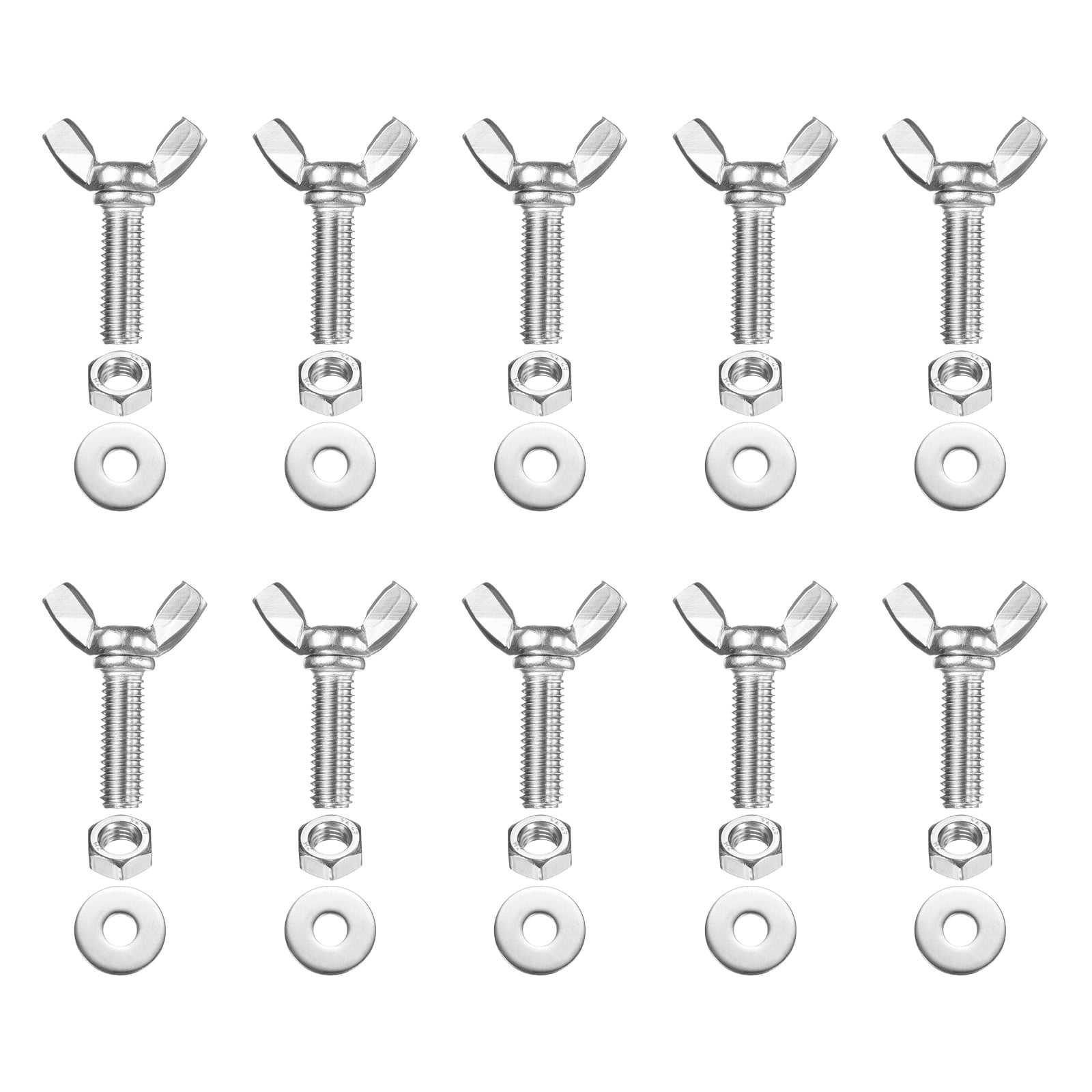 Uxcell M8-1.25 x 20 mm Wing Butterfly Screw, 10 Pcs Wing Nuts and Bolts ...