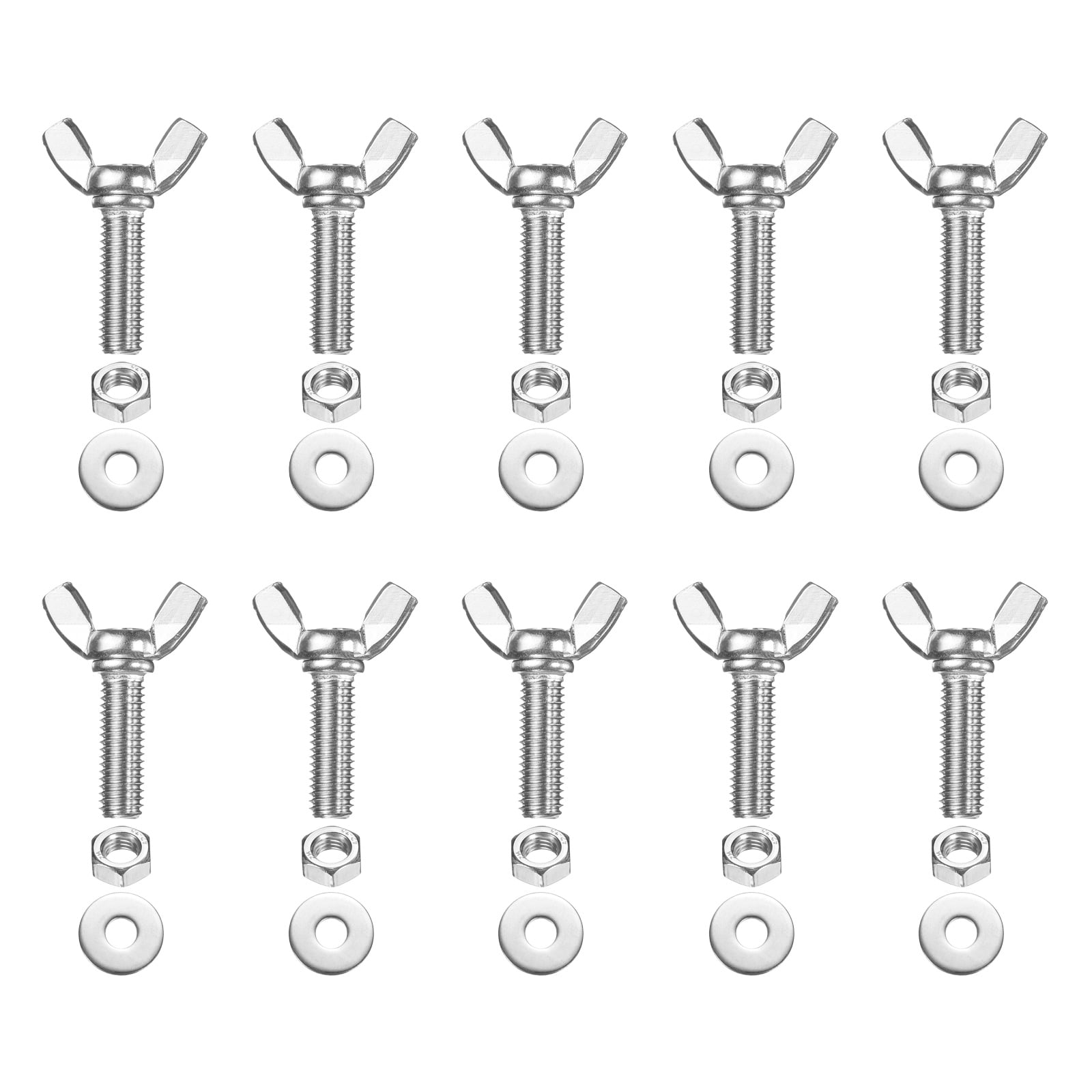 Uxcell M8-1.25 x 25 mm Wing Butterfly Screw, 10 Pcs Wing Nuts and Bolts ...