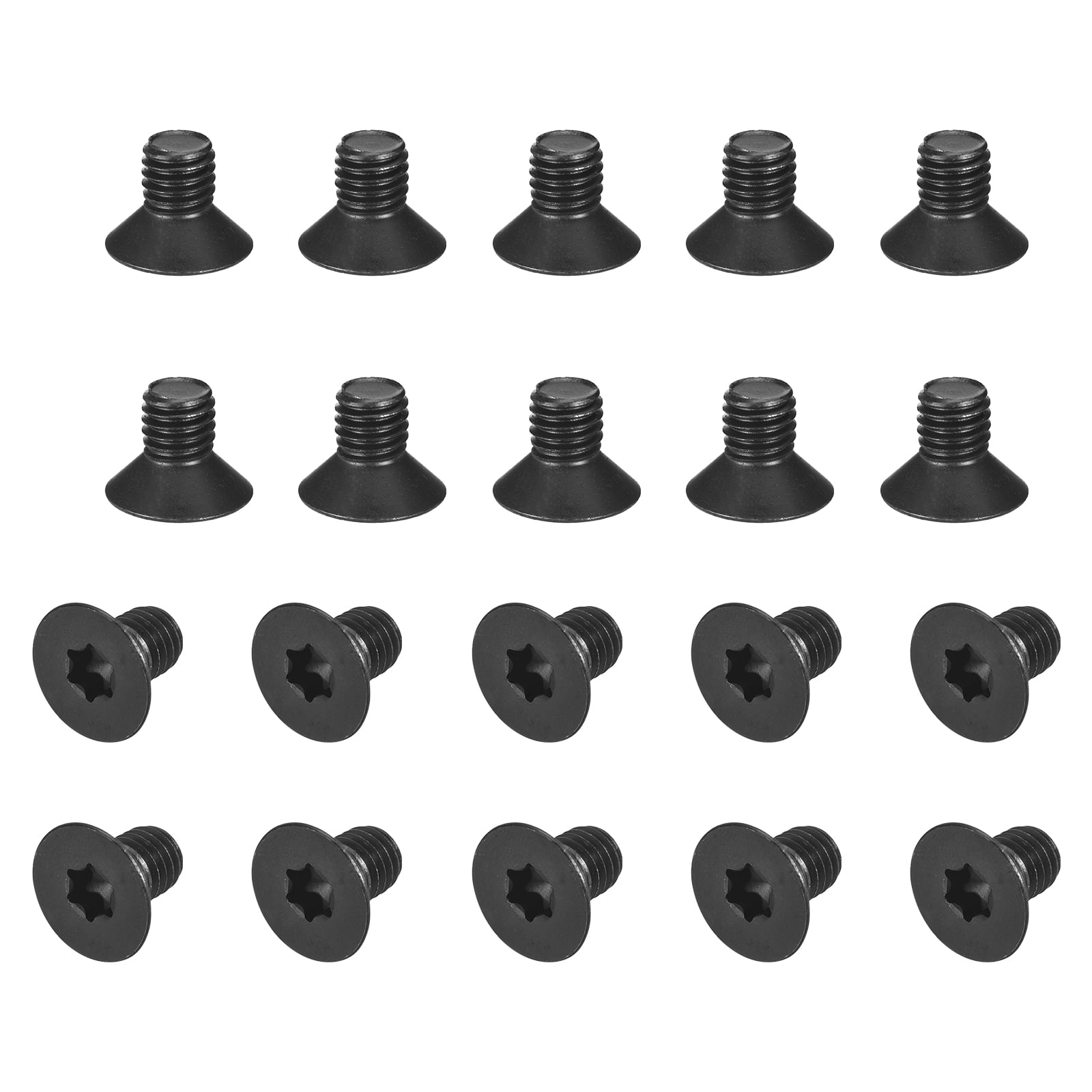 Uxcell M8-1.25x12mm Flat Head Torx Anti Theft Machine Screws, 30Pack 10 ...