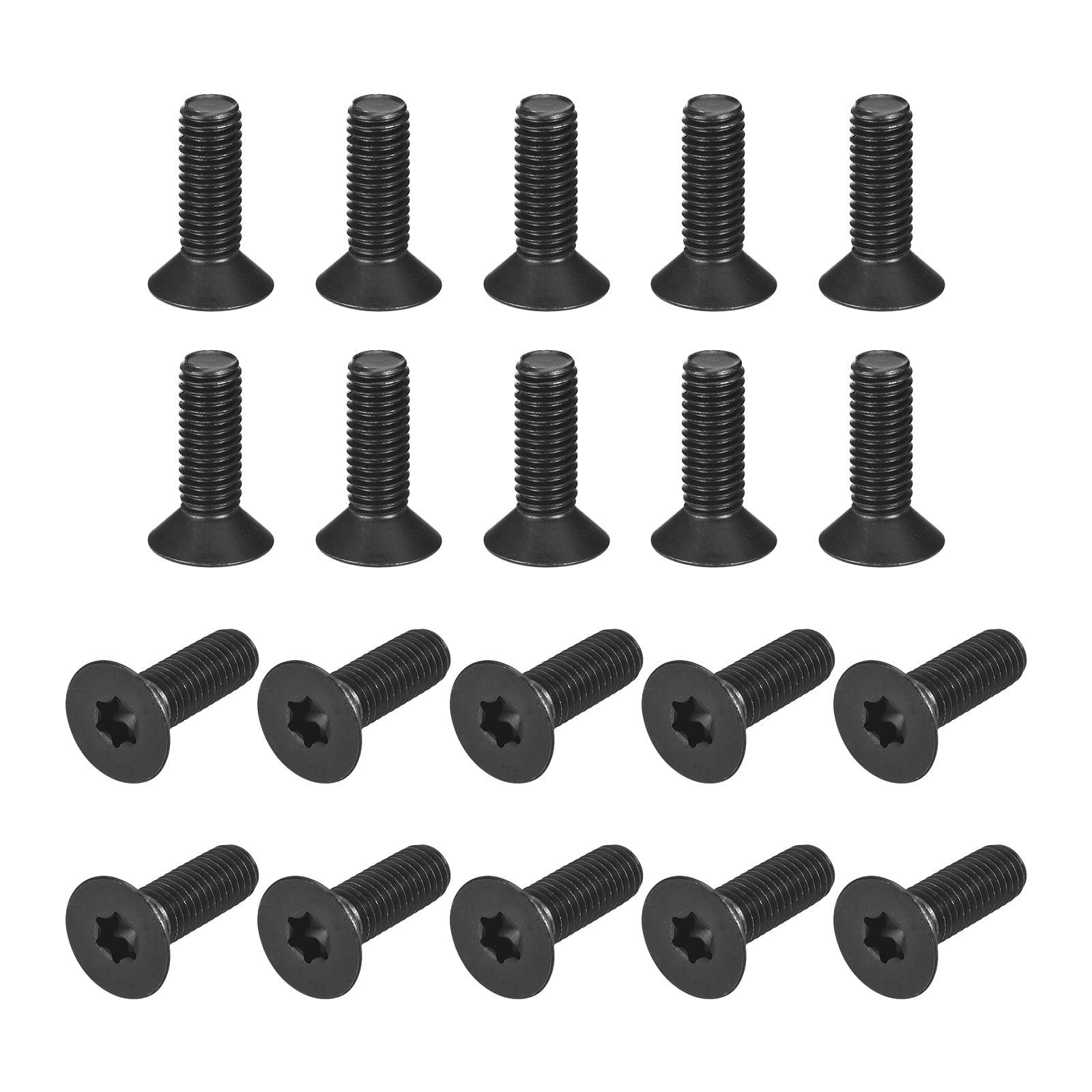 Uxcell M8-1.25x25mm Flat Head Torx Anti Theft Machine Screws, 30Pack 10 ...