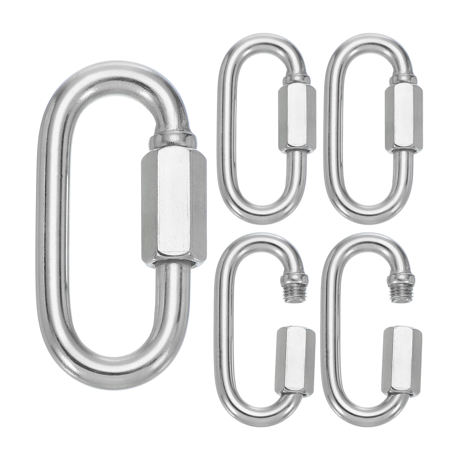 Uxcell M8 1.6" 304 Stainless Steel Quick Link Chain Connector, D Ring ...