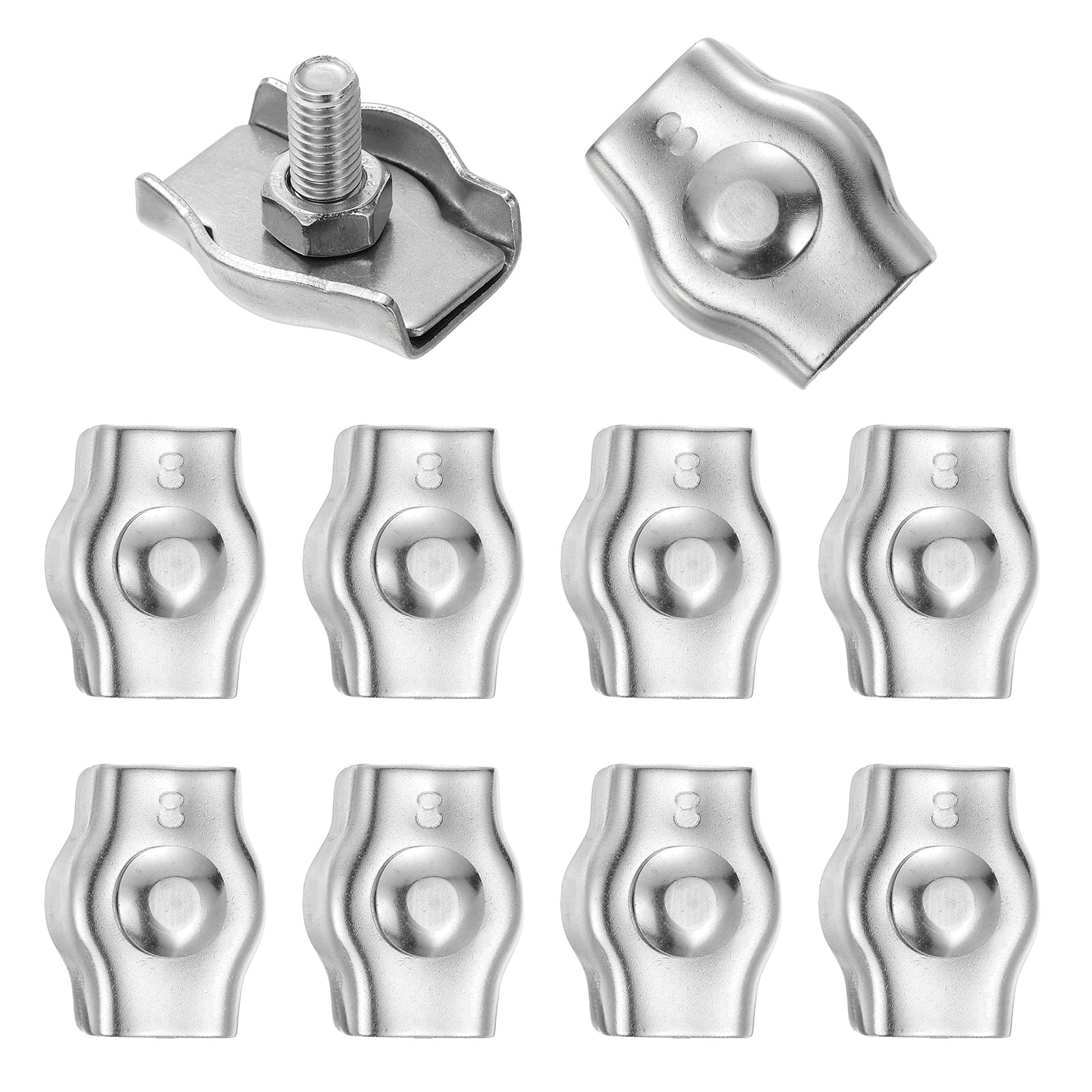 Uxcell M8 304 Stainless Steel Single Wire Rope Clips, Cable Clamp ...