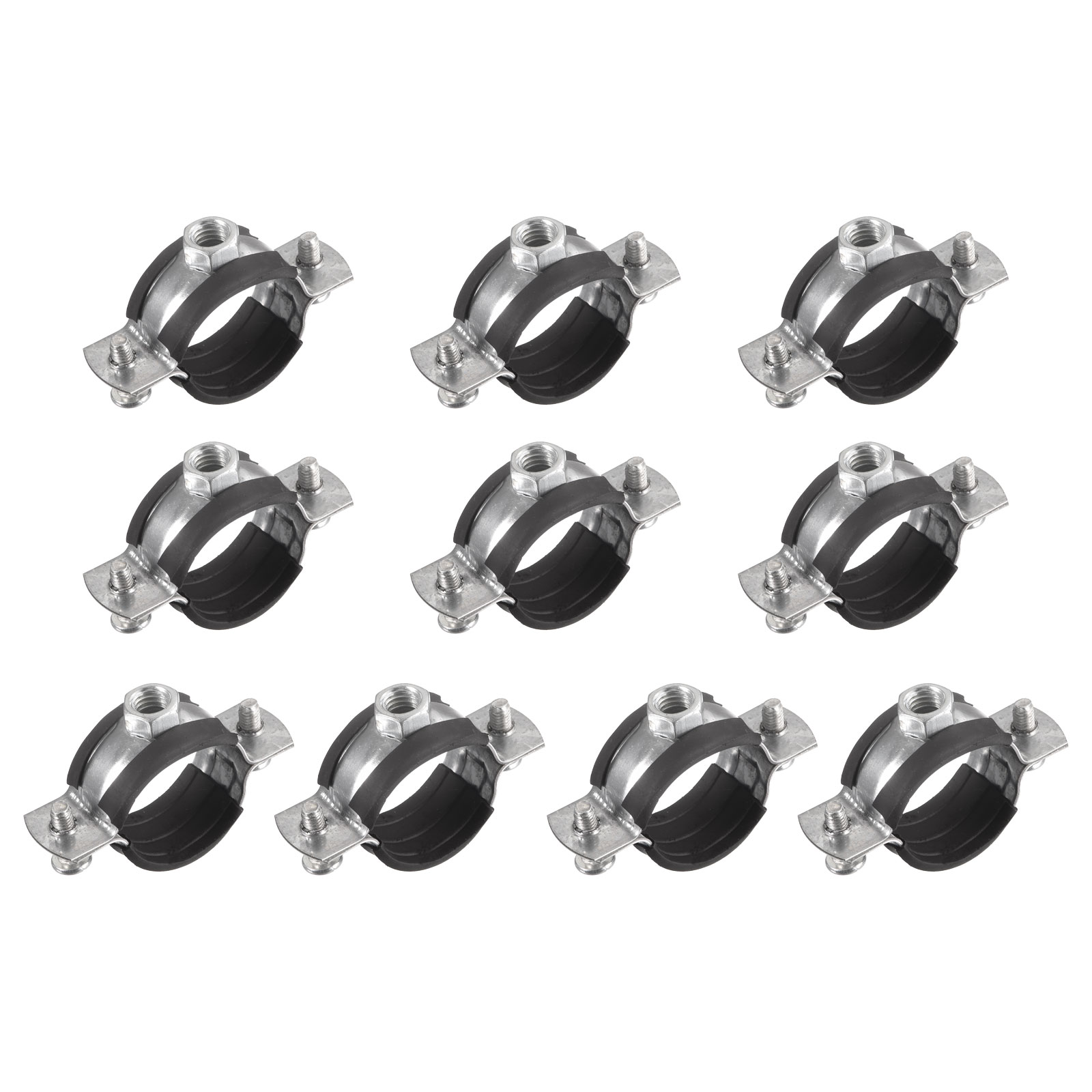 Uxcell M8 32mm ID Carbon Steel Rigid Pipe Strap Clamp Tube Strap 12 ...