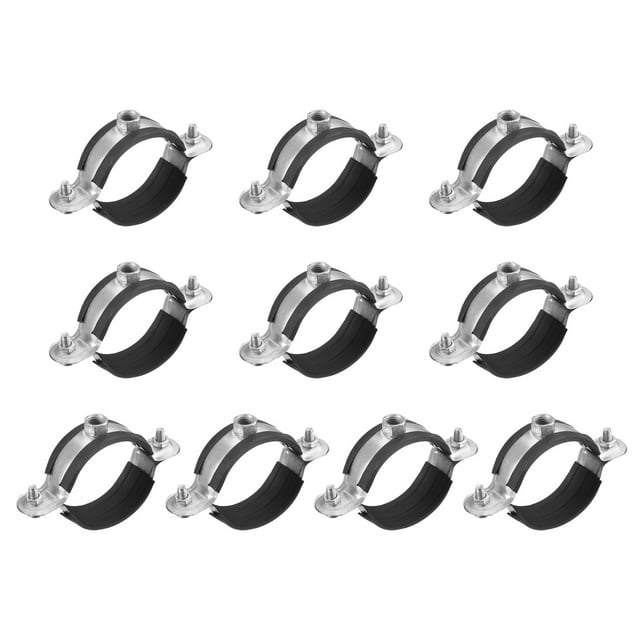 Uxcell M8 50mm ID Carbon Steel Rigid Pipe Strap Clamps Tube Strap 48 ...