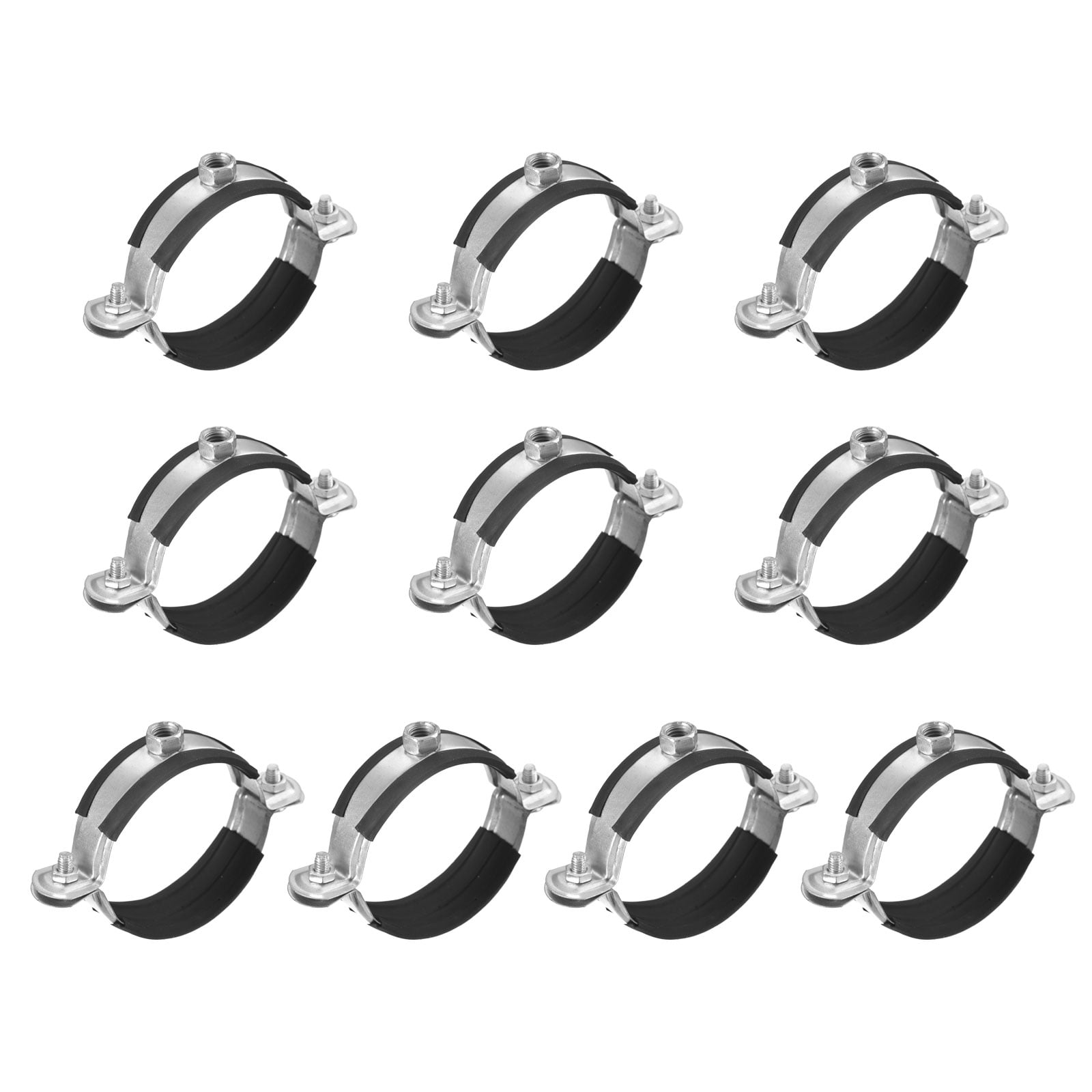 Uxcell M8 63mm ID Carbon Steel Rigid Pipe Strap Clamps Tube Strap 12 ...