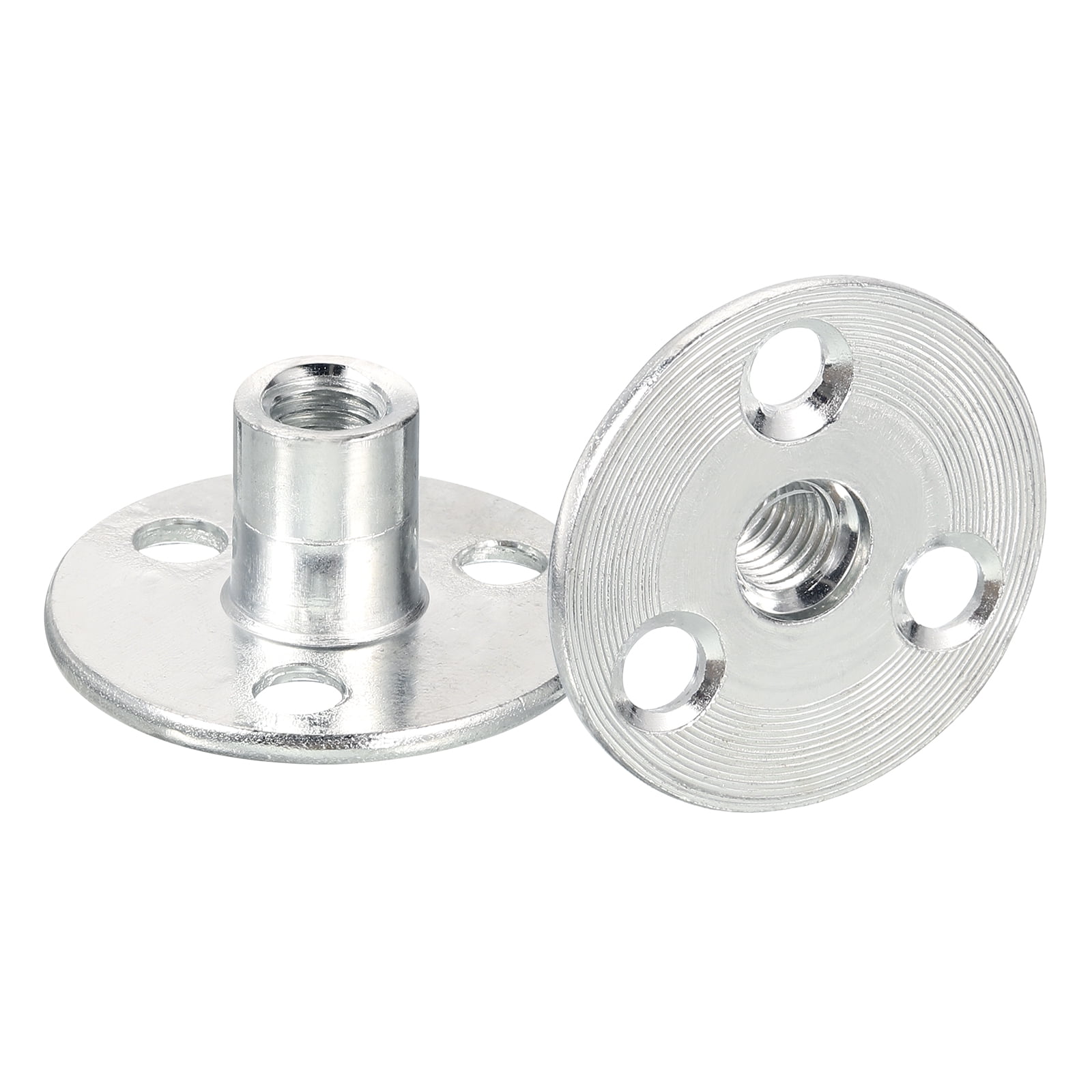 Uxcell M8 Brad Hole Tee Nut, 5 Pack Carbon Steel Round Base Screw-in T ...