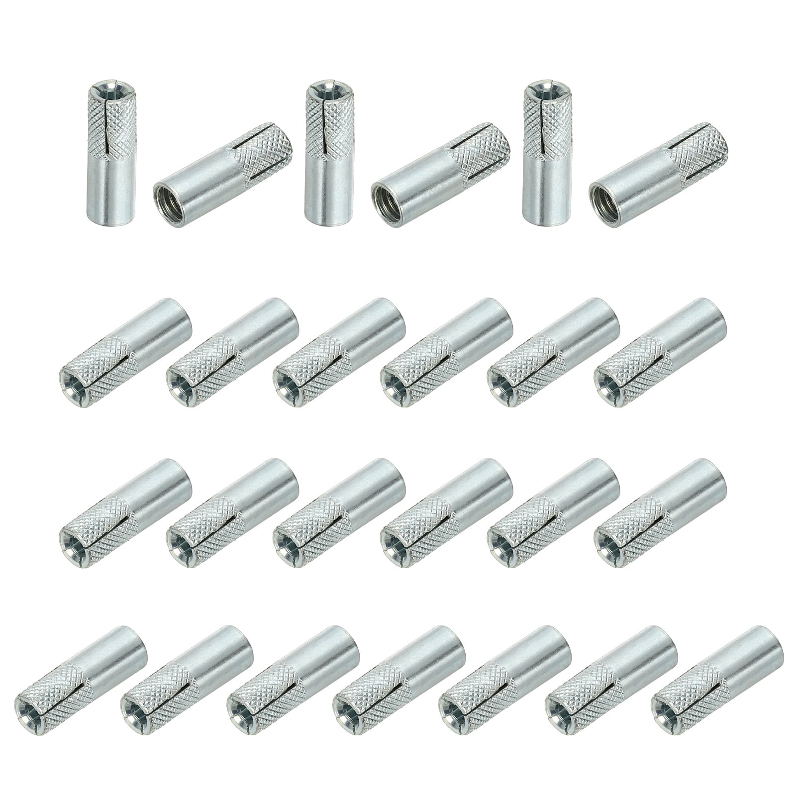 Uxcell M8 Drop-in Anchors, 25Pcs Zinc Plated Carbon Steel Solid ...