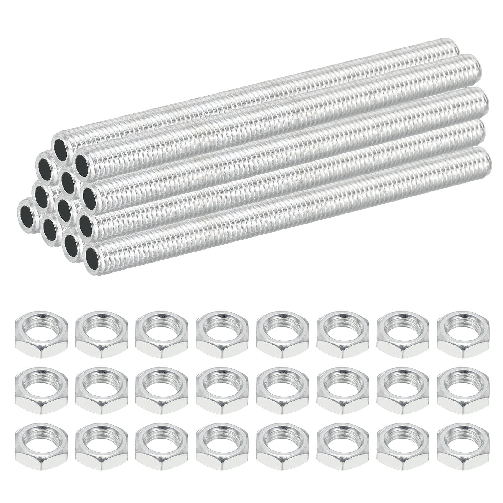 Uxcell M8 Fine Thread Carbon Steel Lamp Pipe Kit, 12 Set 90mm/3.54 ...
