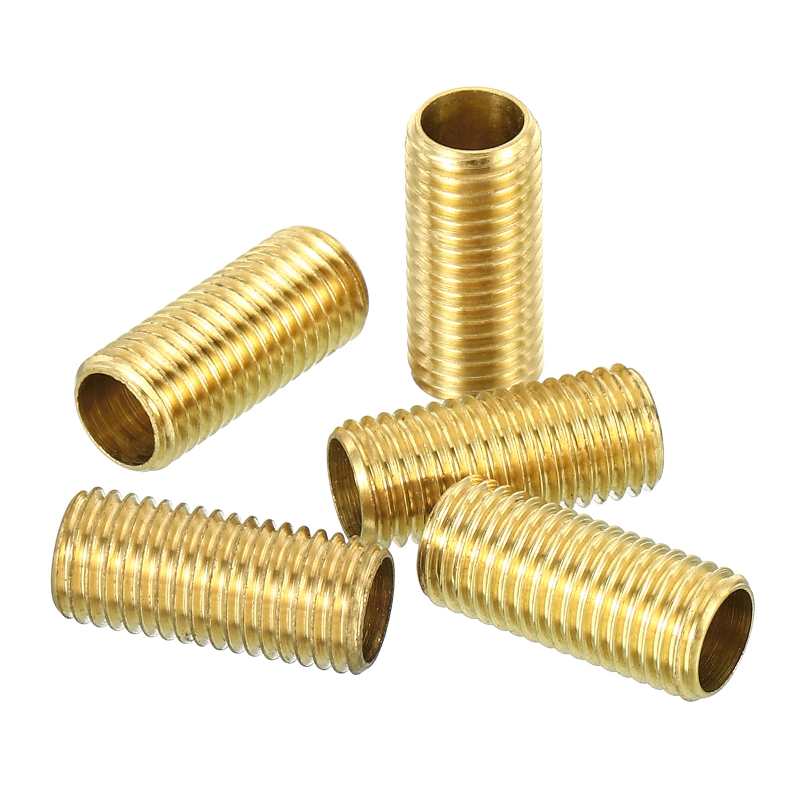 Uxcell M8 Lamp Pipe 18mm Long Threaded Hollow Tube Adapter Brass ...