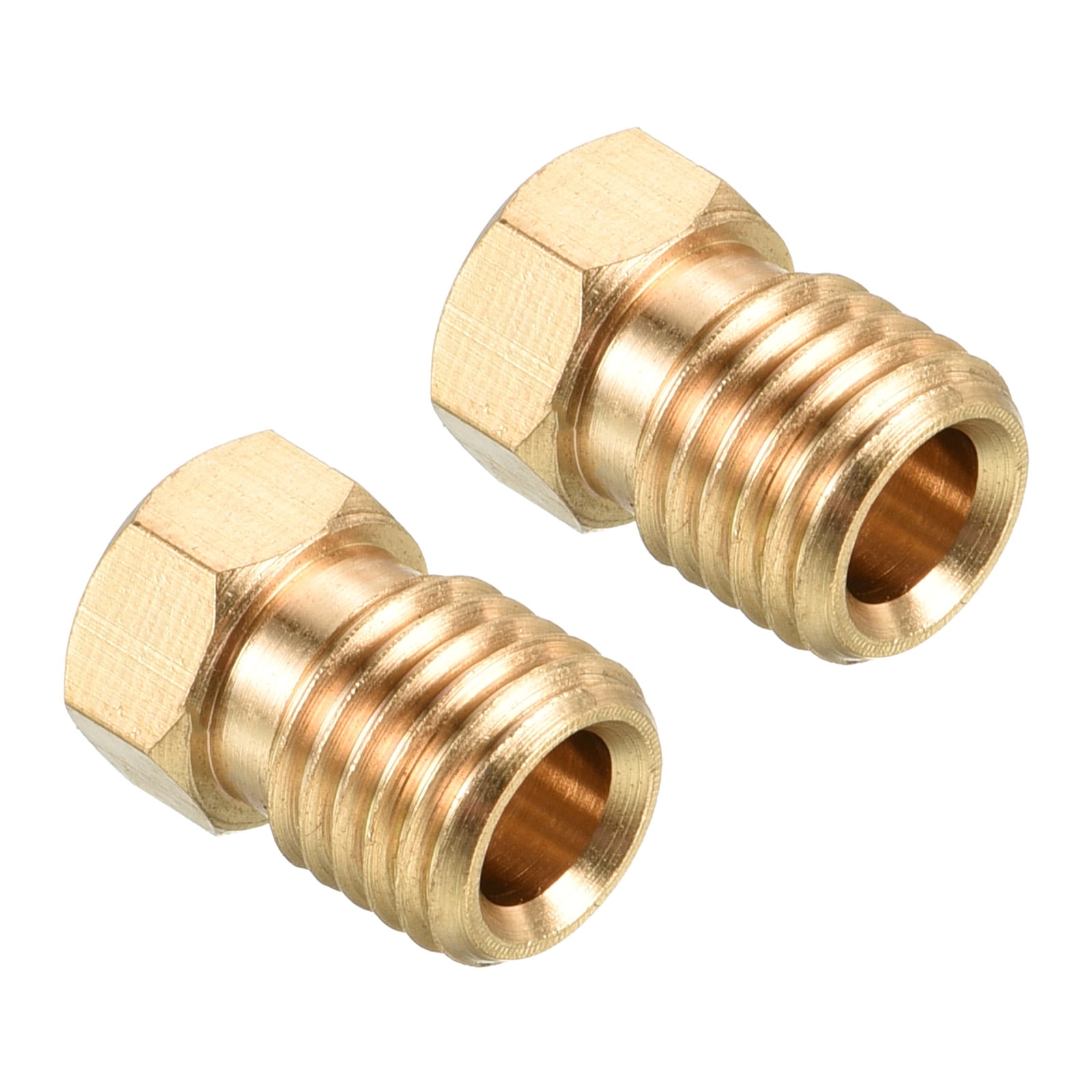 Uxcell M8 Male Thread 4.2mm ID Brass Compression Fittings, 2 Pack Brass ...