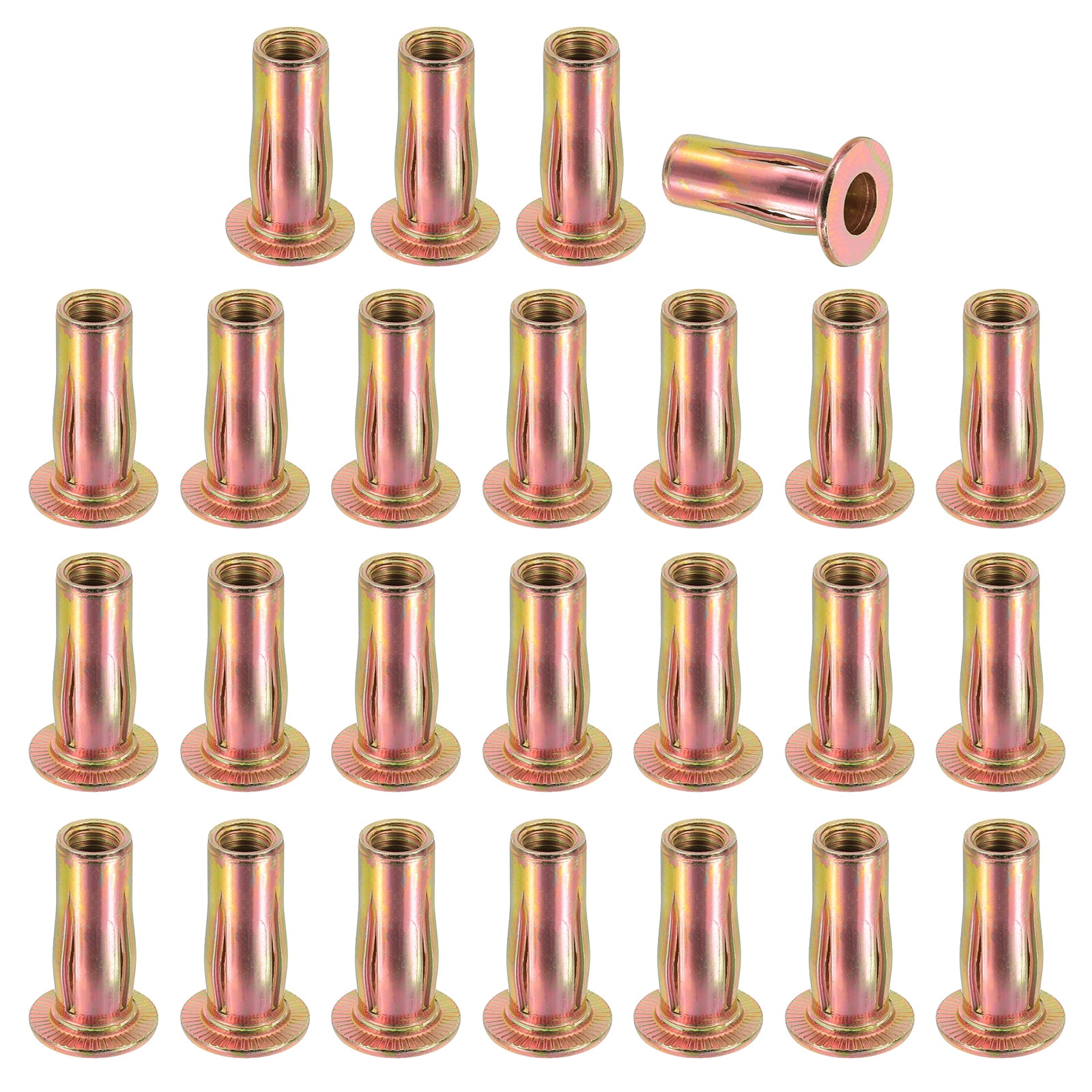 Uxcell M8 Multi-Grip Rivet Nuts Pre-Bulbed Shank Flat Head Threaded ...