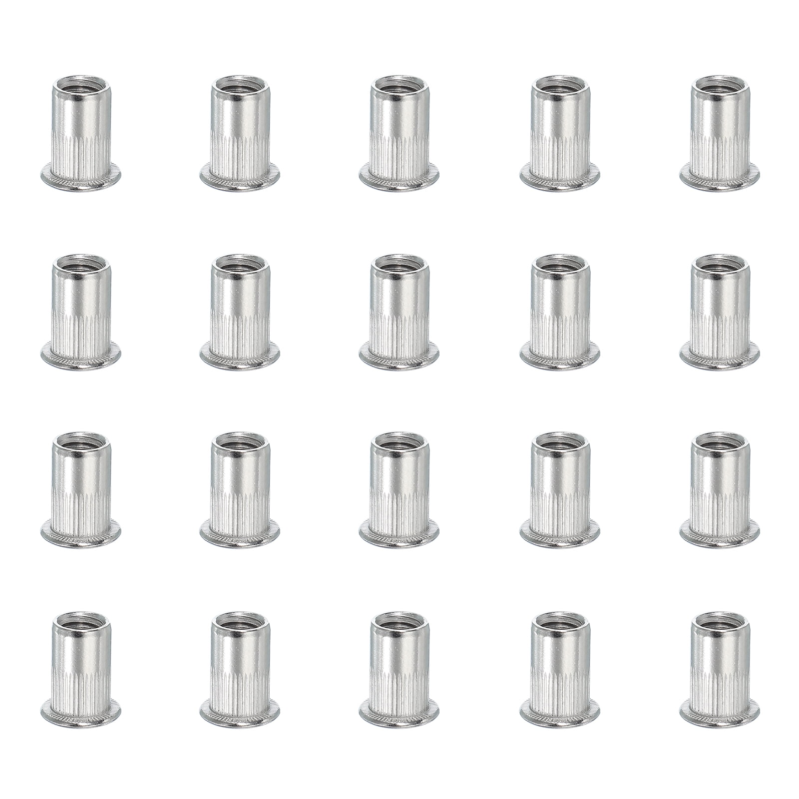 Uxcell M8 Rivet Nuts, 20 Pcs 304 Stainless Steel Knurled Flat Head ...