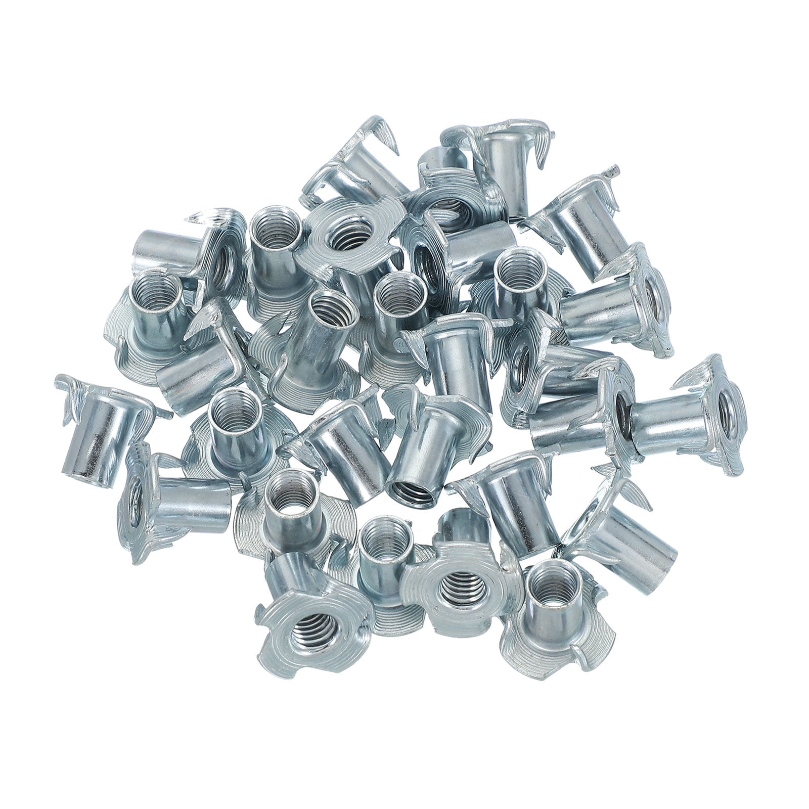 Uxcell M8 T-Nuts, Zinc Plated Steel 4-Pronged Tee Blind Nut 16 mm ...