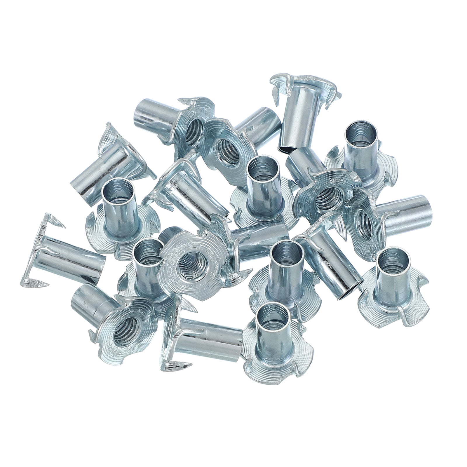 Uxcell M8 T-Nuts, Zinc Plated Steel 4-Pronged Tee Blind Nut 20 mm ...