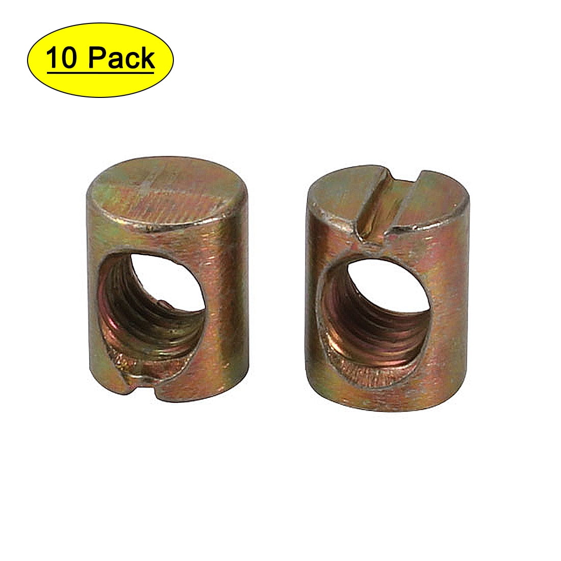 Uxcell M8 Thread 15mm Height Zinc Plated Iron Slotted Drive Cross Dowel ...