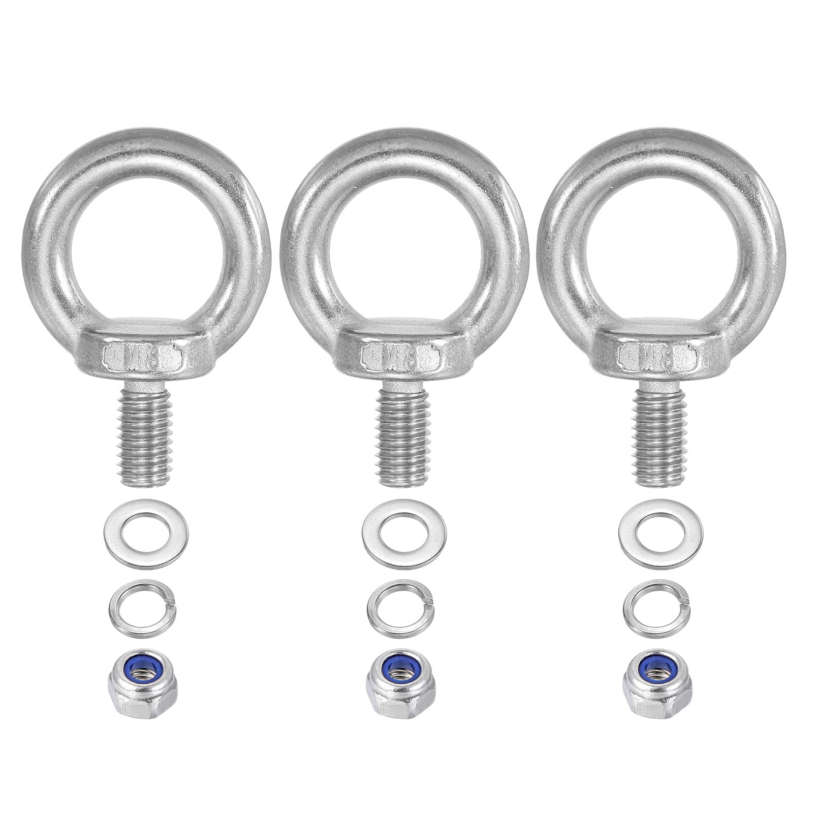 Uxcell M8 x 13mm Lifting Shoulder Eye Bolt 304 Stainless Steel Lifting ...