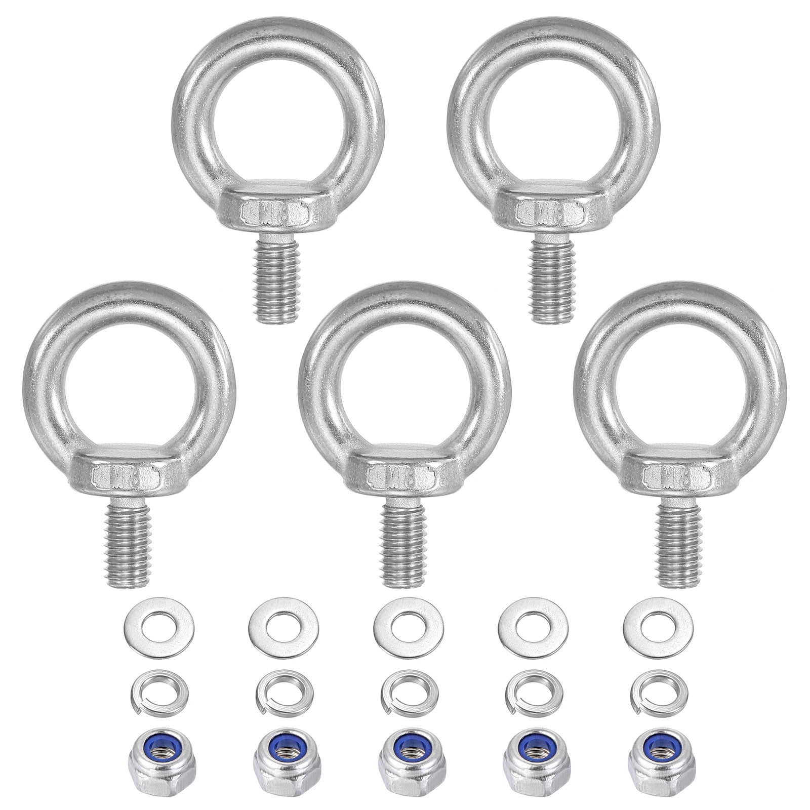 Uxcell M8 x 13mm Lifting Shoulder Eye Bolt 304 Stainless Steel Lifting ...