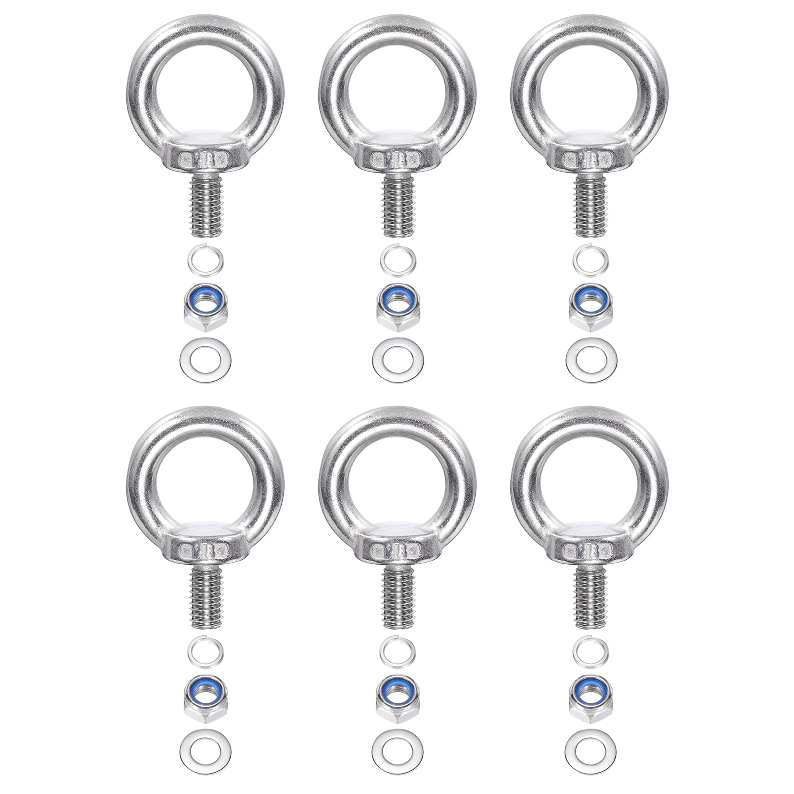 Uxcell M8 x 13mm Lifting Shoulder Eye Bolt 304 Stainless Steel Lifting ...
