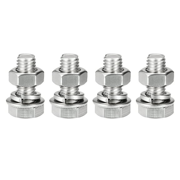 Nuts and Bolts Set, 1/4"-20x2-1/2, 10 Sets, Stainless Steel, Hex Head ...